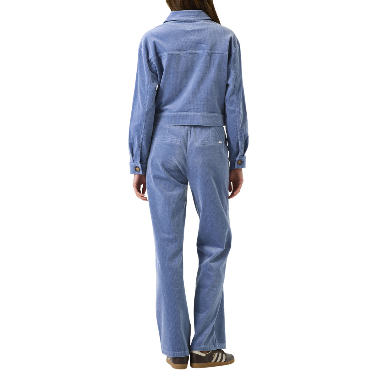 Garcia Blousons Veste bleue en coton effet velours côtelé avec poches ...