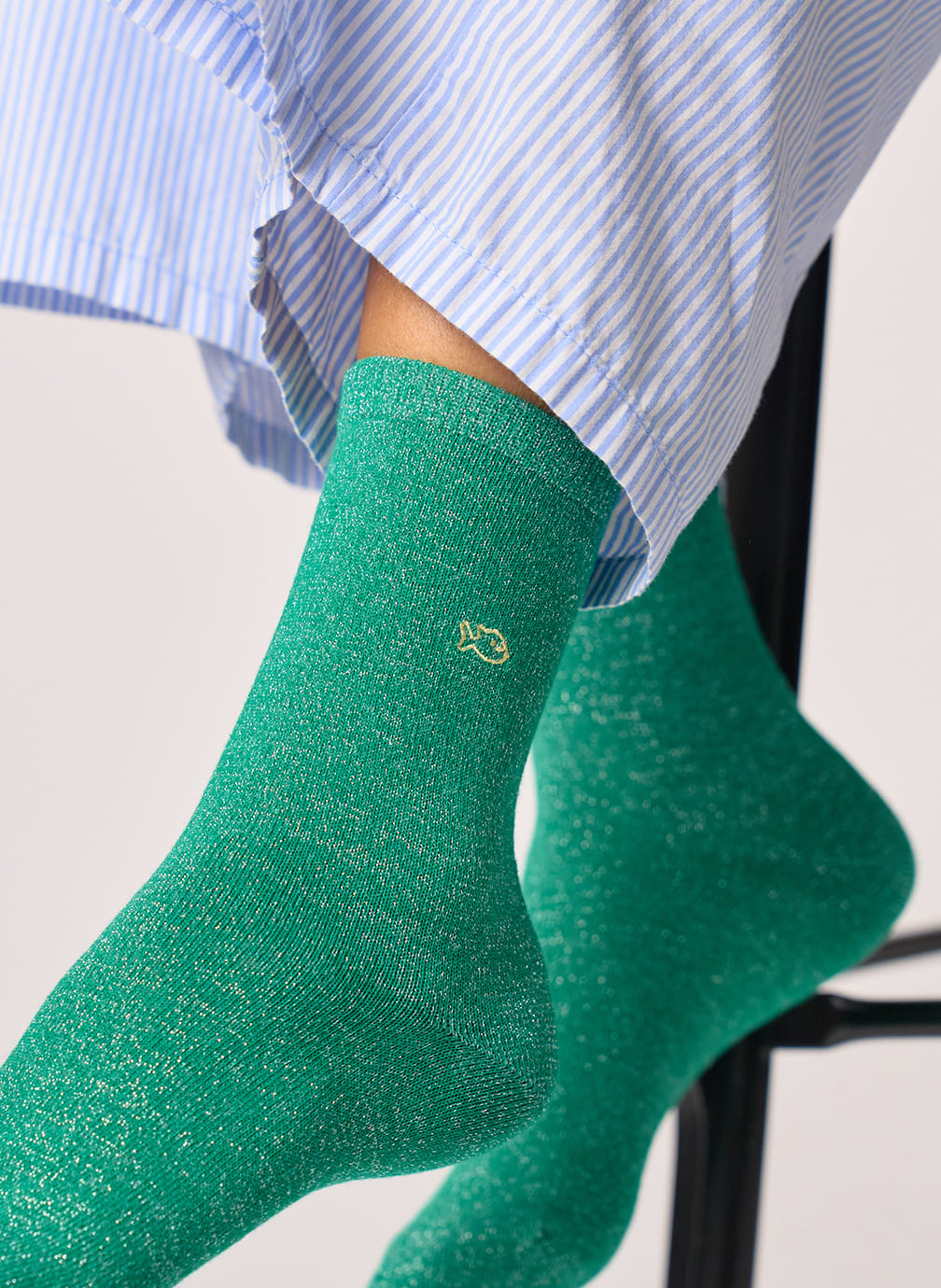 BILLYBELT Chaussettes Unie pailletée rose néon femme vert | Sarenza France