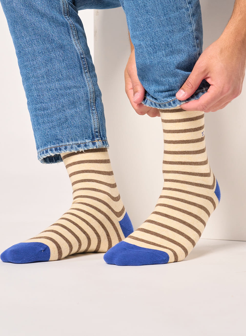 BILLYBELT Chaussettes A rayures homme beige | Sarenza France