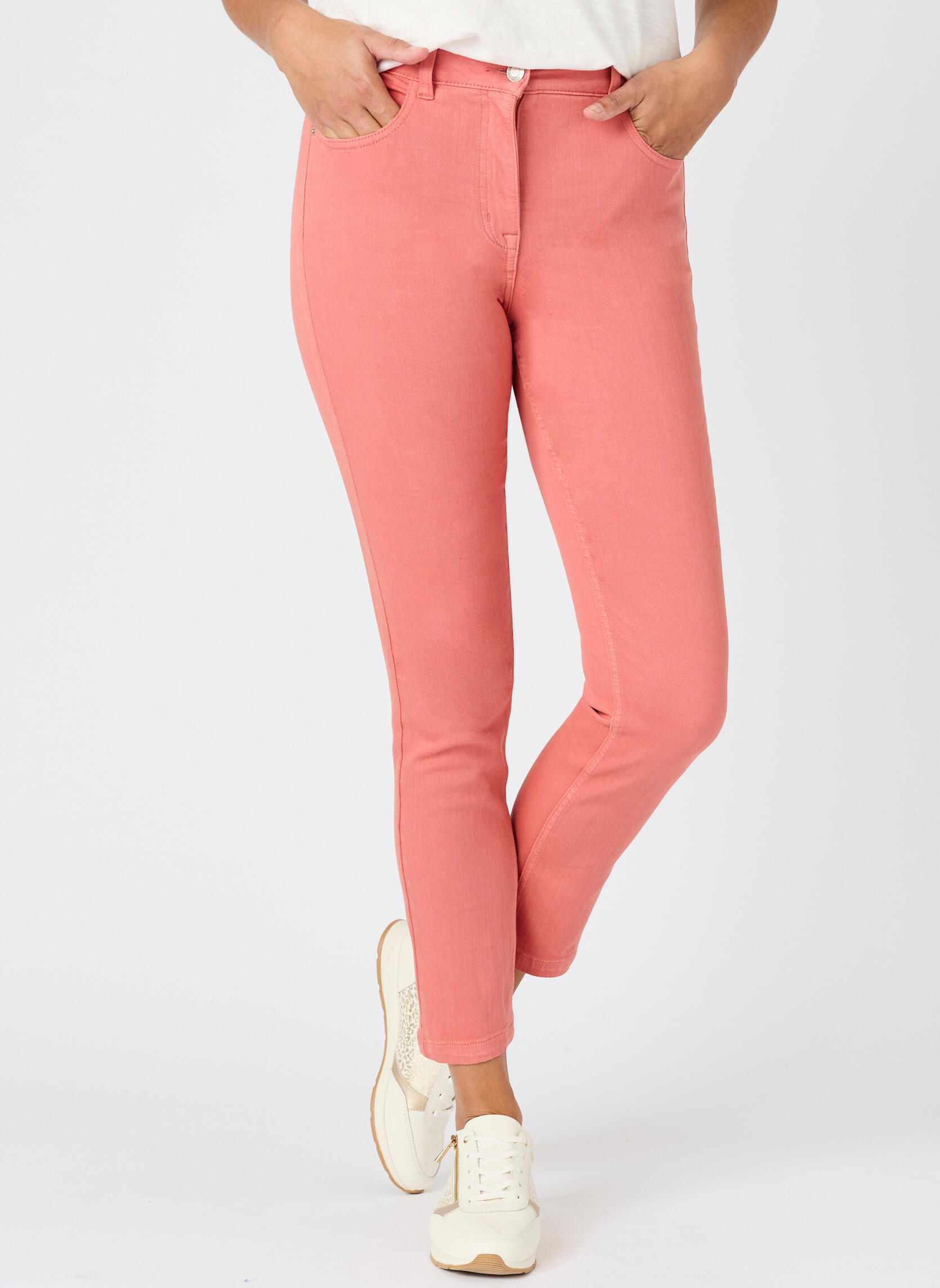 Damart Jeans droit Jean slim 7/8ème Perfect Fit by Damart femme rose ...