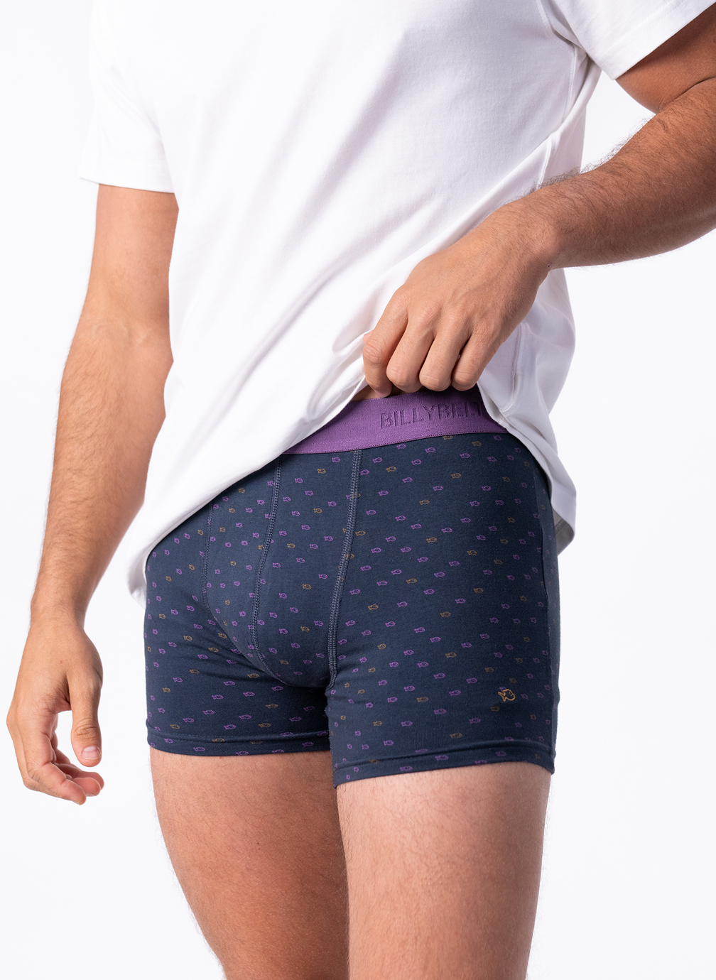 BILLYBELT Boxers Boxer en coton biologique Billy purple bleu foncé ...