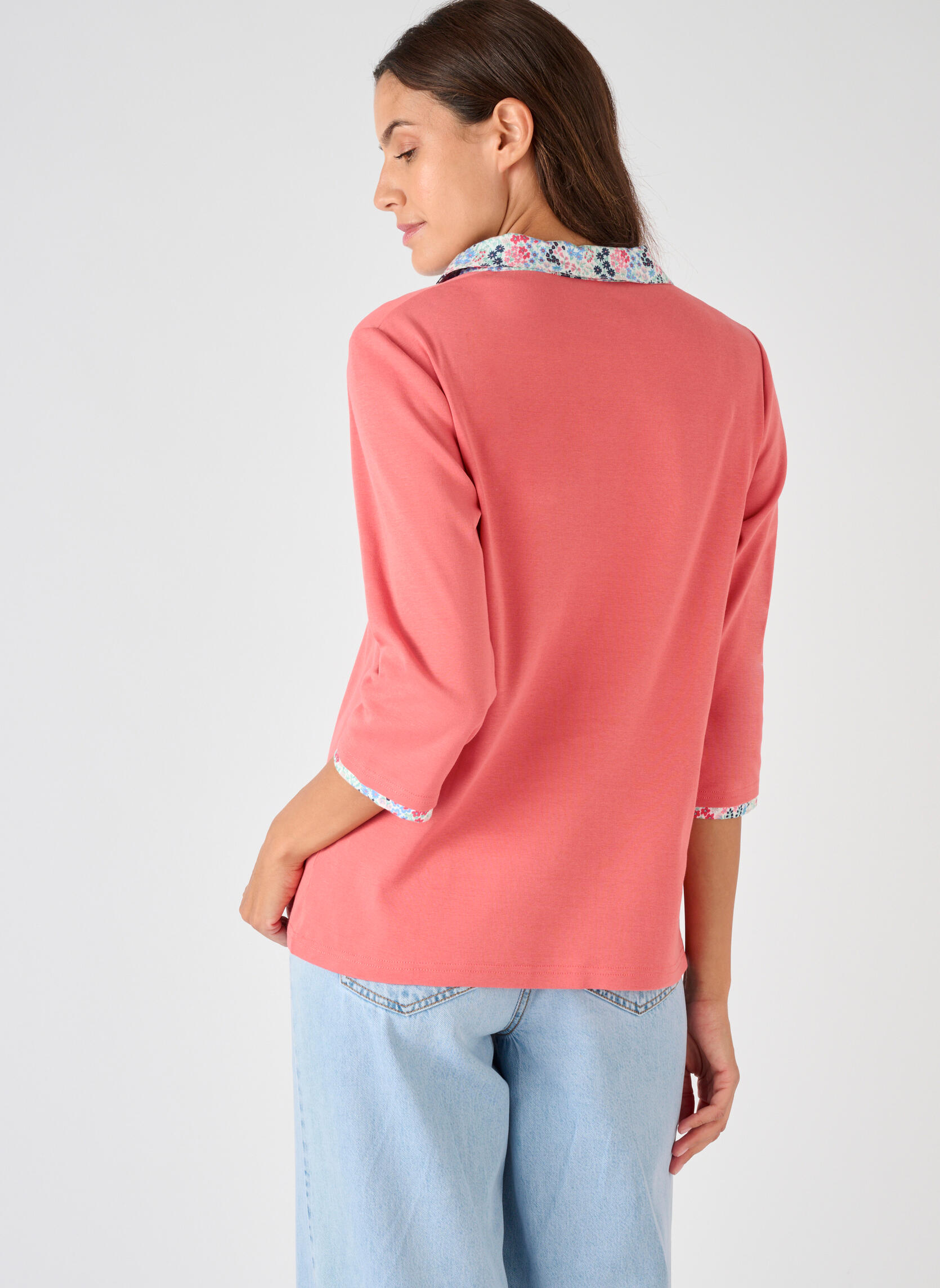 Damart Tee-shirts manches courtes T-shirt effet 2 en 1 femme rose ...