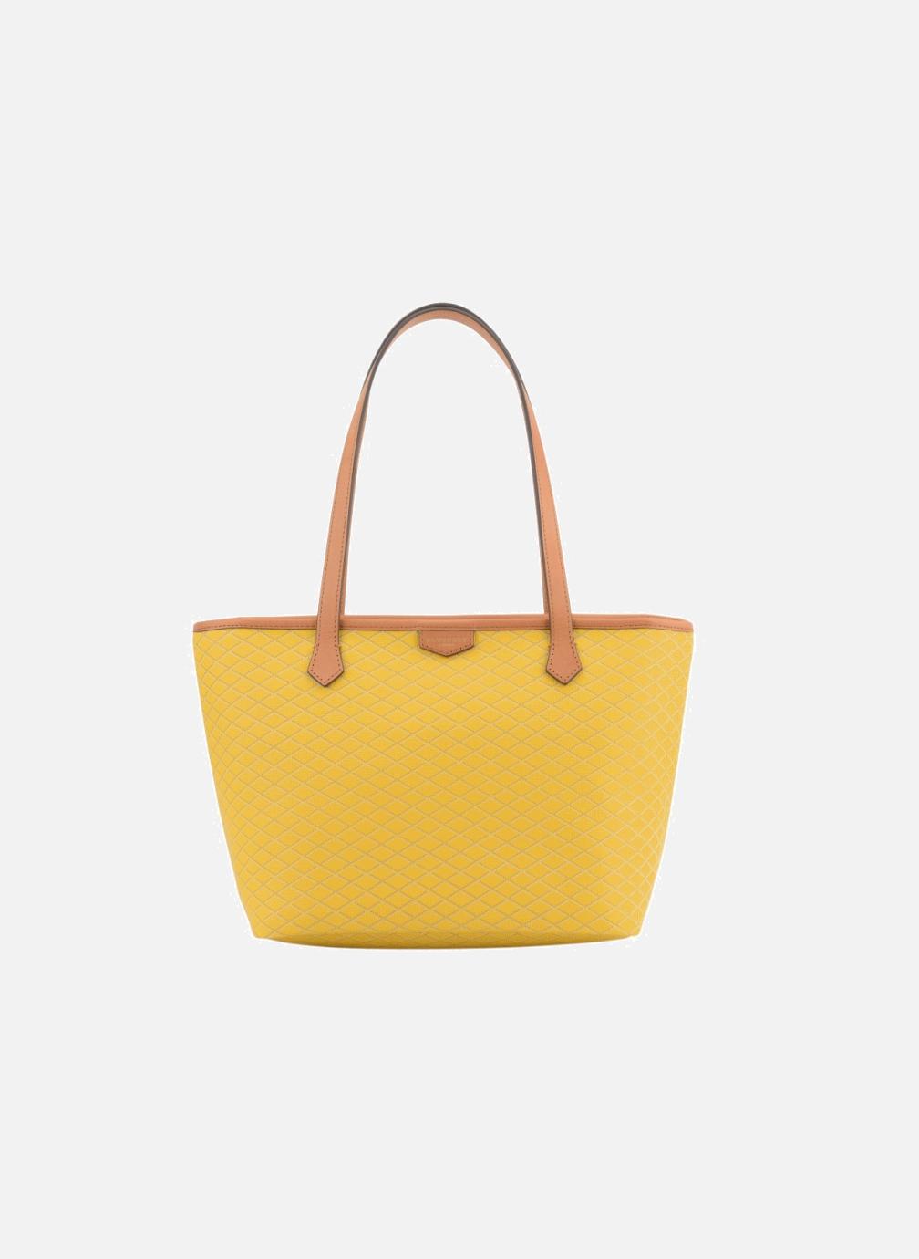 Pourchet Cabas Sac porté épaule Waves en toile enduite garnie cuir de ...