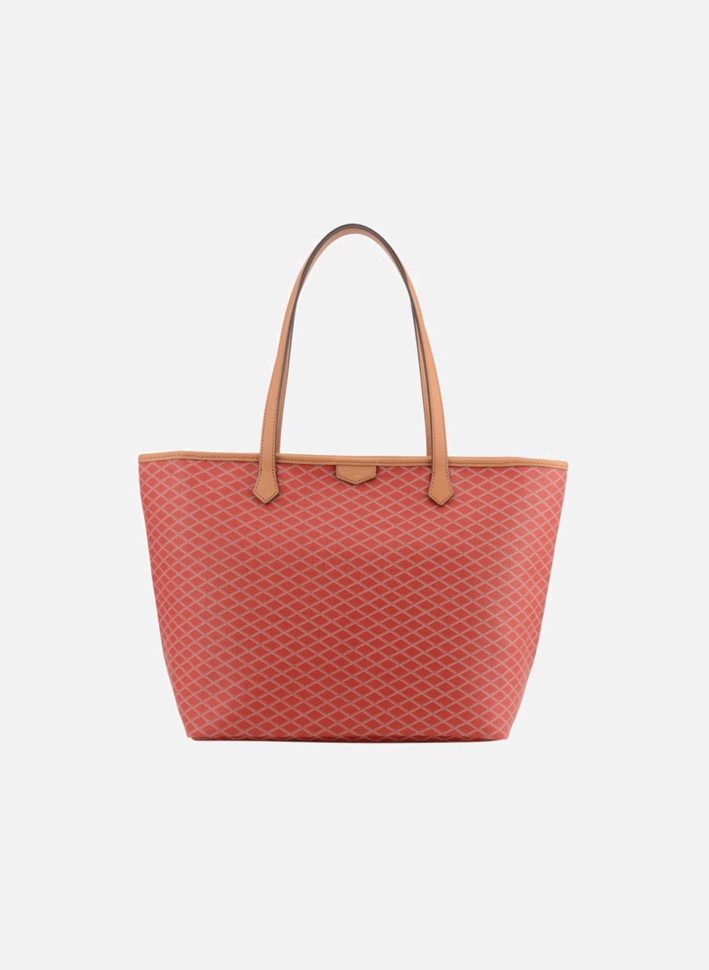 Pourchet Cabas Sac porté épaule Waves en toile enduite garnie cuir de ...