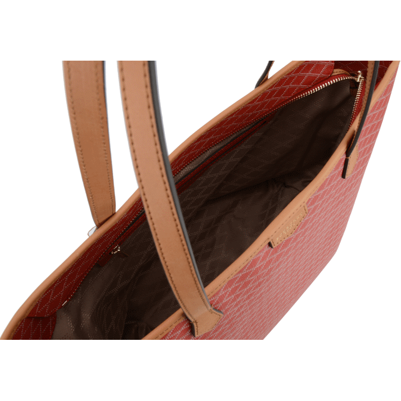 Pourchet Cabas Sac porté épaule Waves en toile enduite garnie cuir de ...