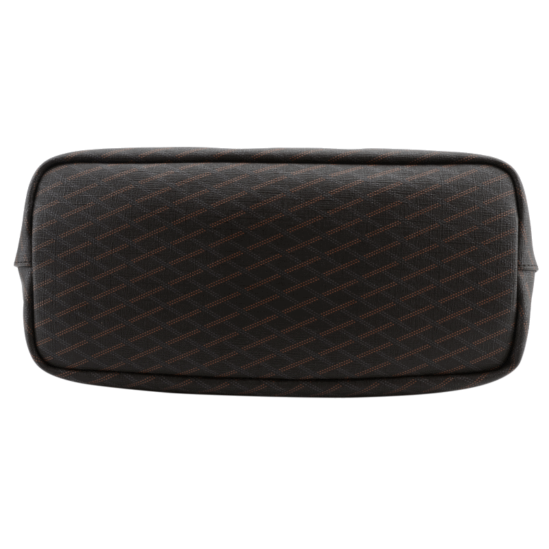 Pourchet Cabas Sac porté épaule Waves en toile enduite garnie cuir de ...