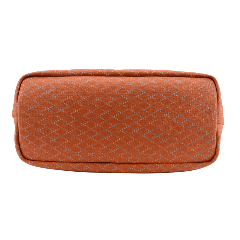 Pourchet Cabas Sac porté épaule Waves en toile enduite garnie cuir de ...