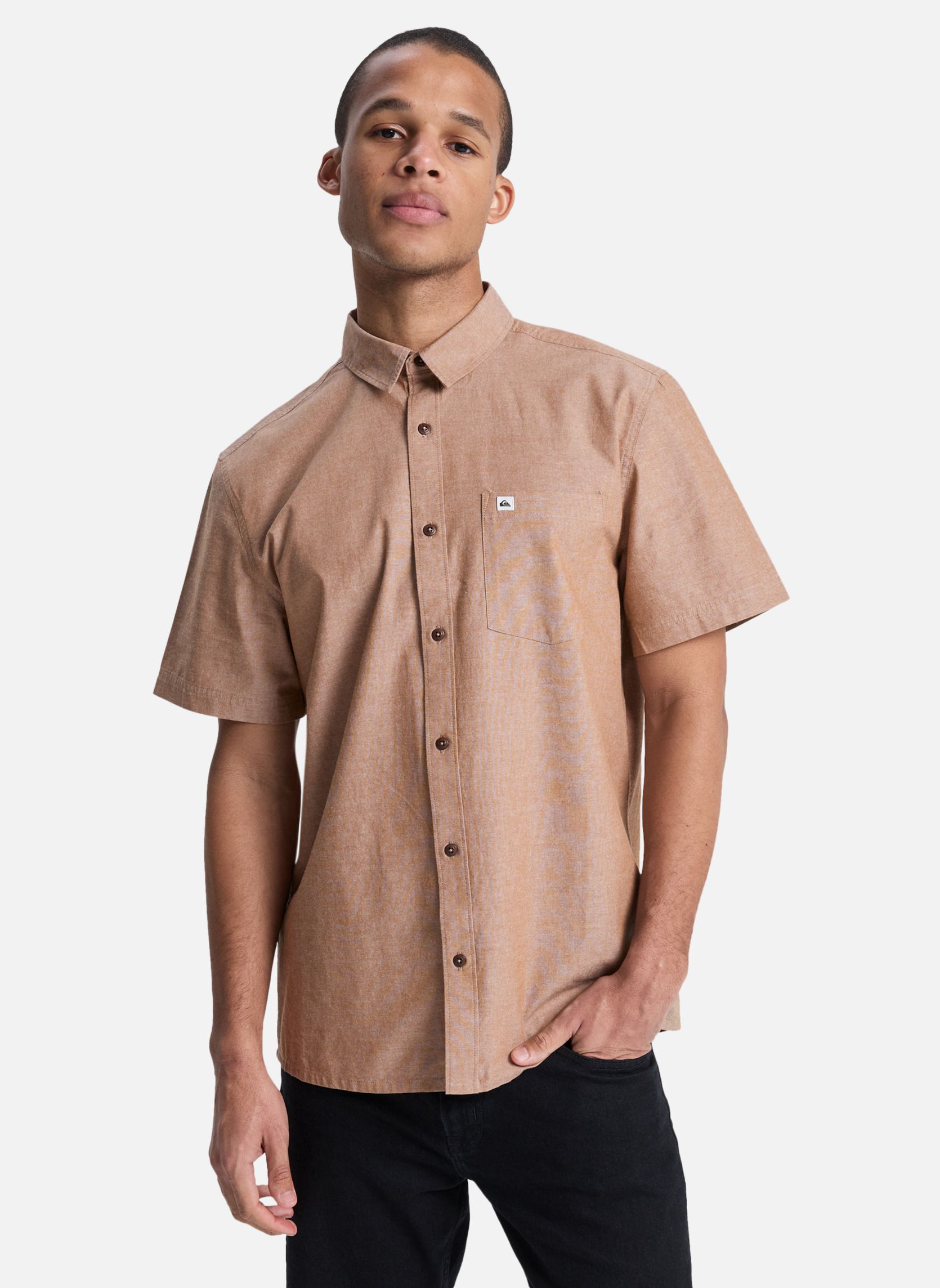 Quiksilver Chemises Chemise manches courtes DRUMFINS homme marron ...