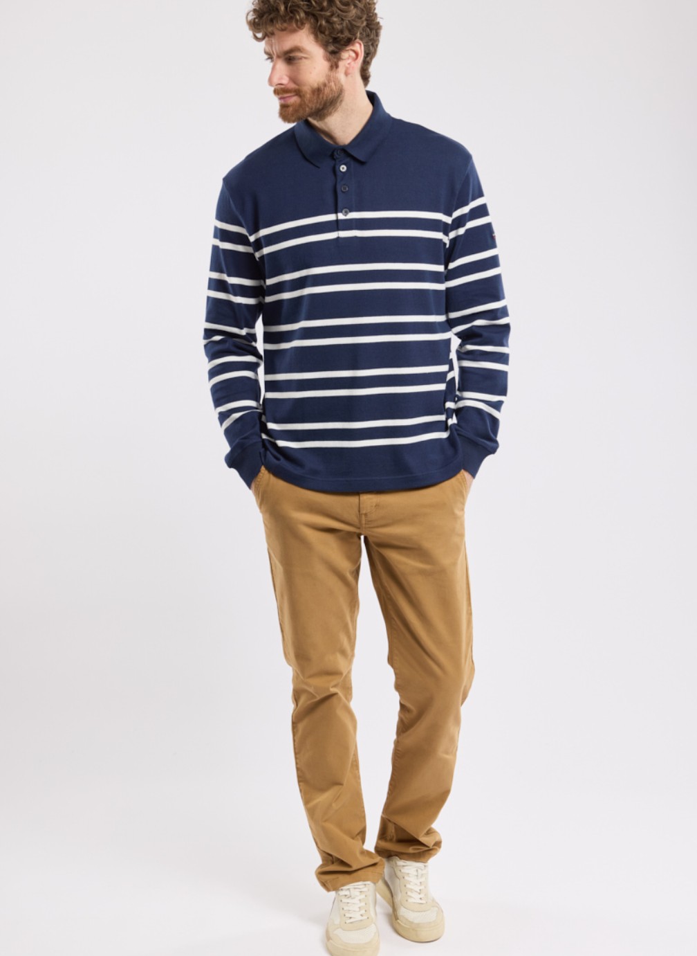 Armor Lux Polos manches courtes Polo 74177 marine deep/milk homme bleu ...