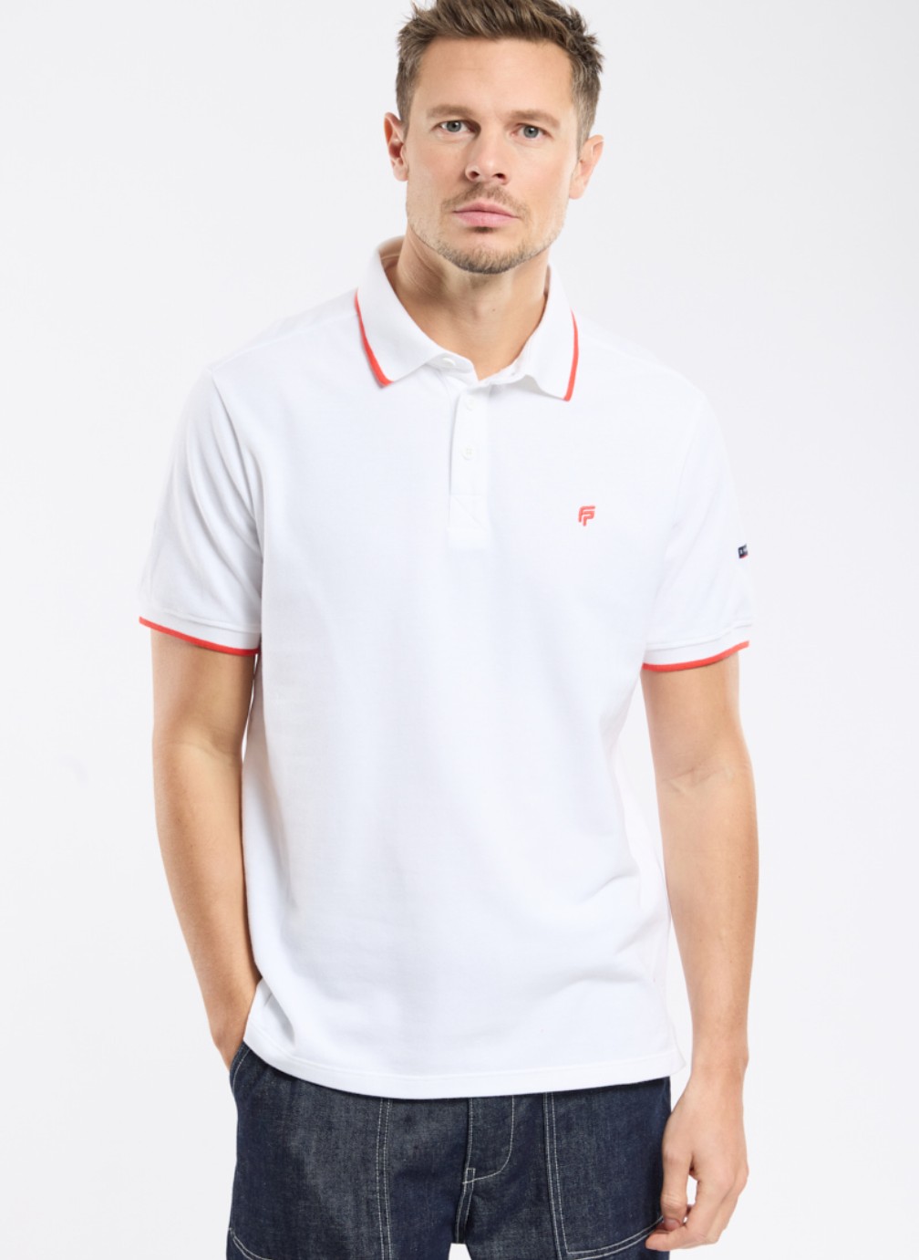 Armor Lux Polos manches courtes Polo 12902 blanc/pompon homme blanc ...