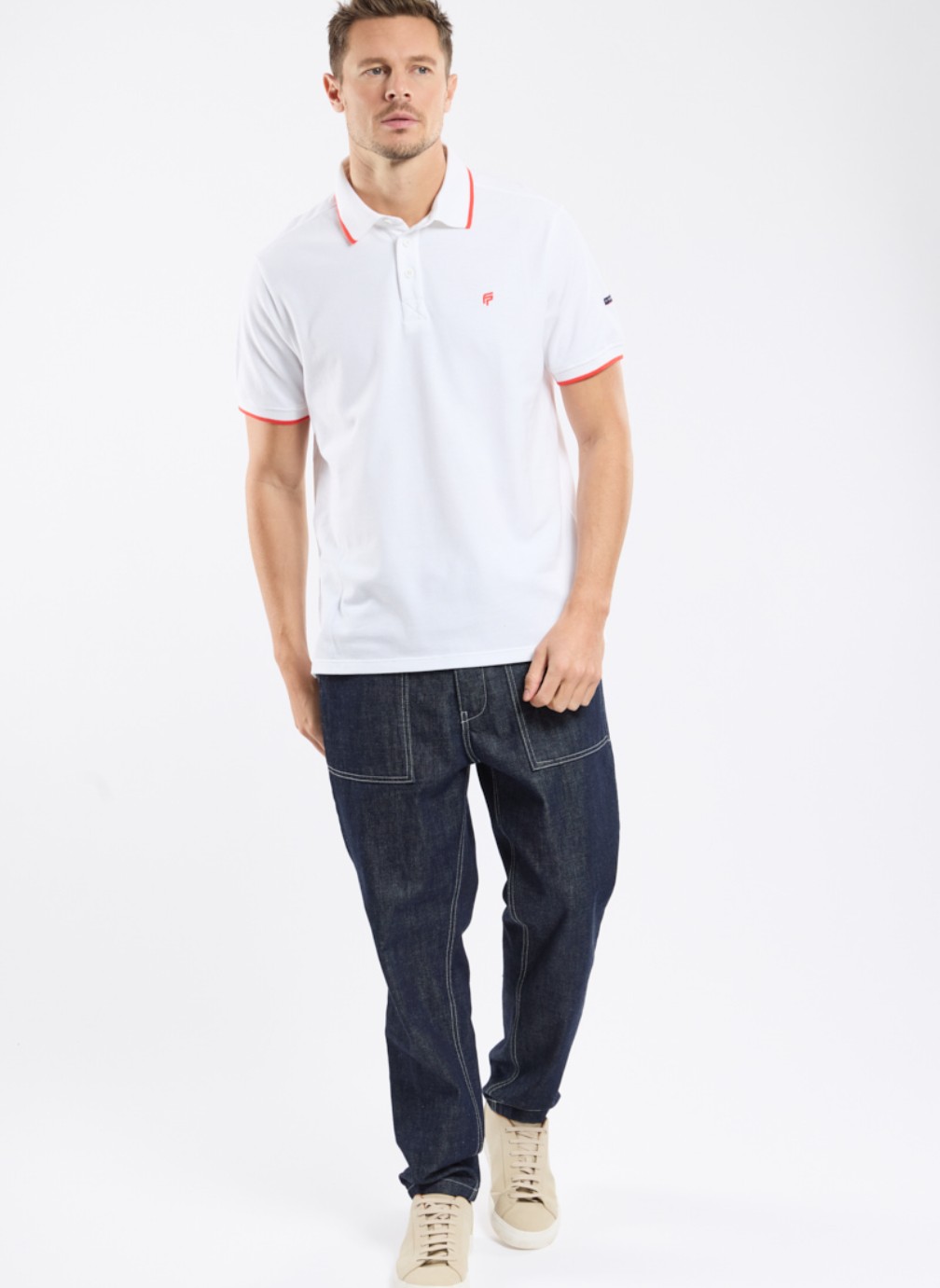 Armor Lux Polos manches courtes Polo 12902 blanc/pompon homme blanc ...