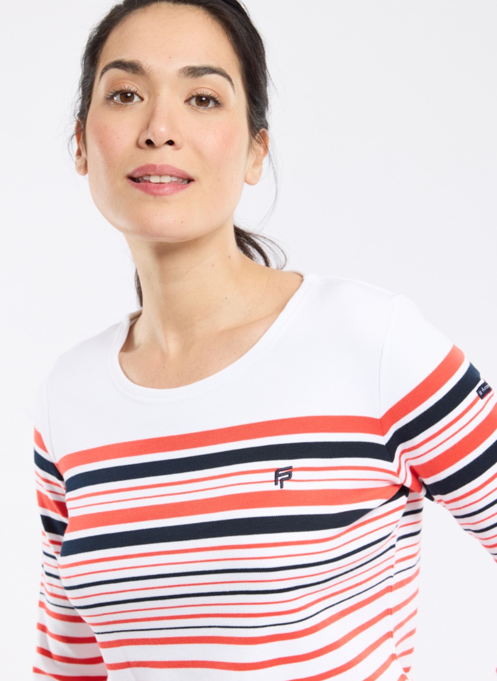 Armor Lux Tee-shirts manches courtes Marinière 12865 blanc/ pompon ...