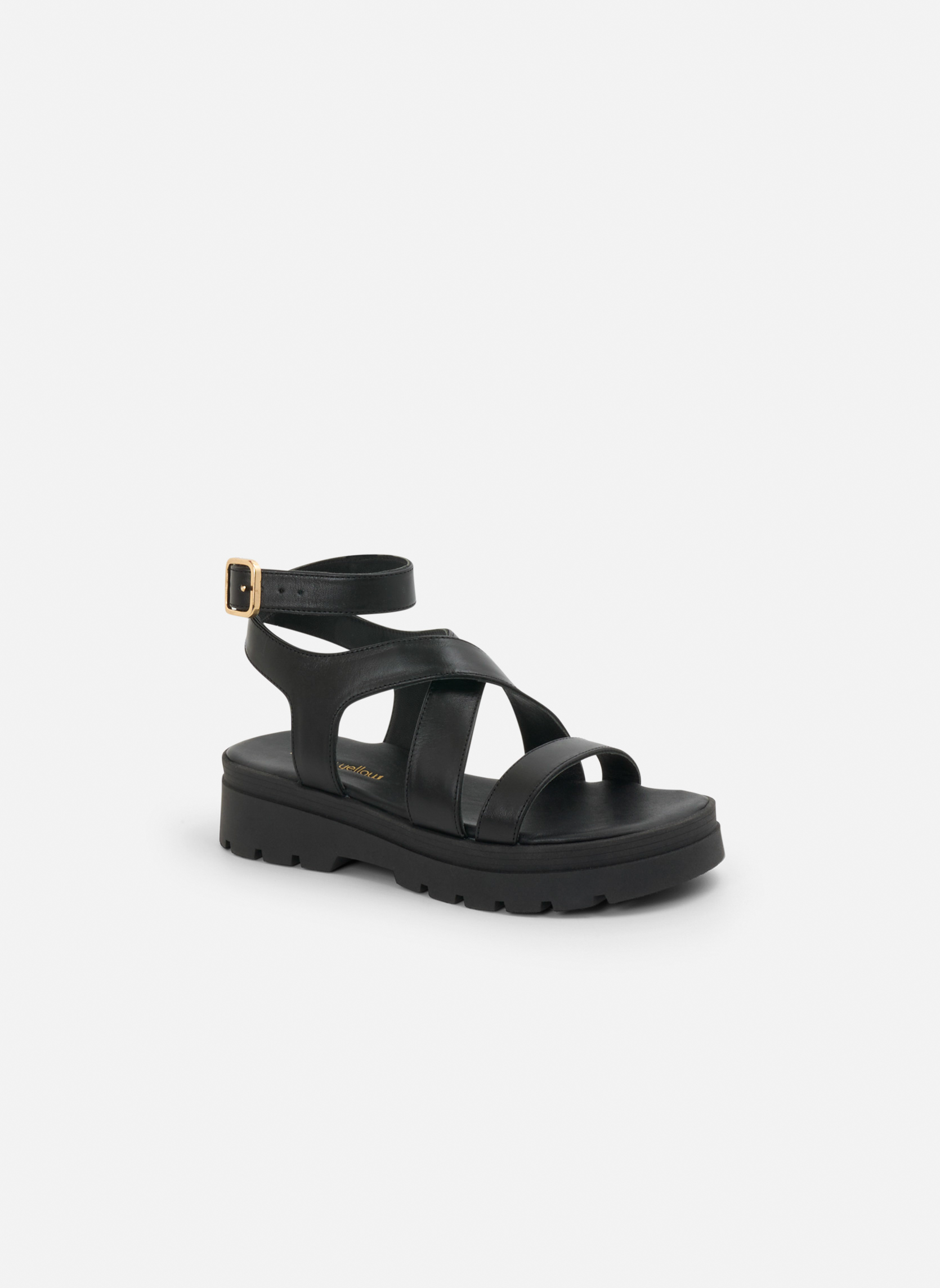 Mellow Yellow Sandales Sandales crantées noires Donna femme noir ...
