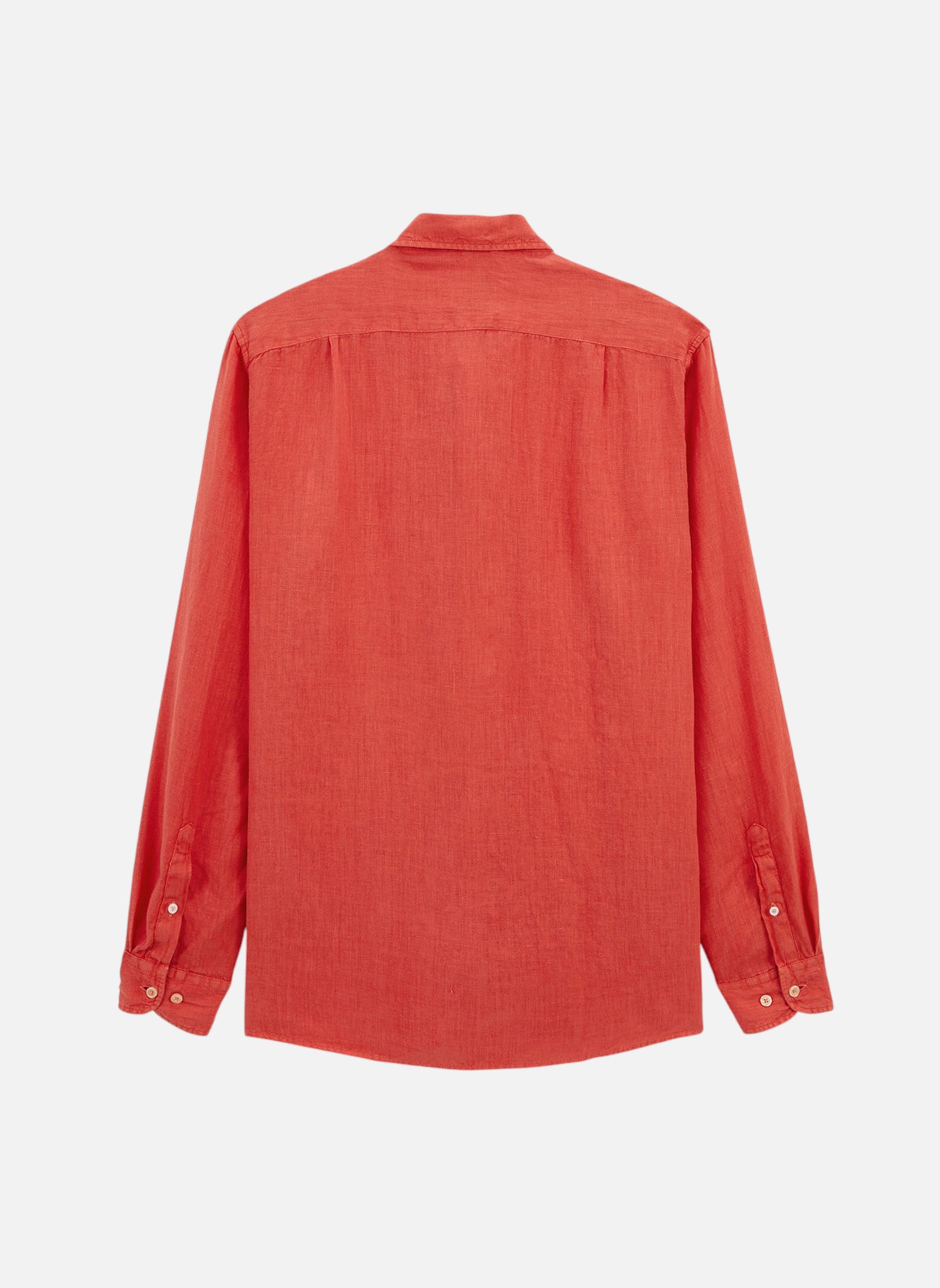 Serge Blanco Chemises Chemise manches longues unie en lin rouge rouille ...