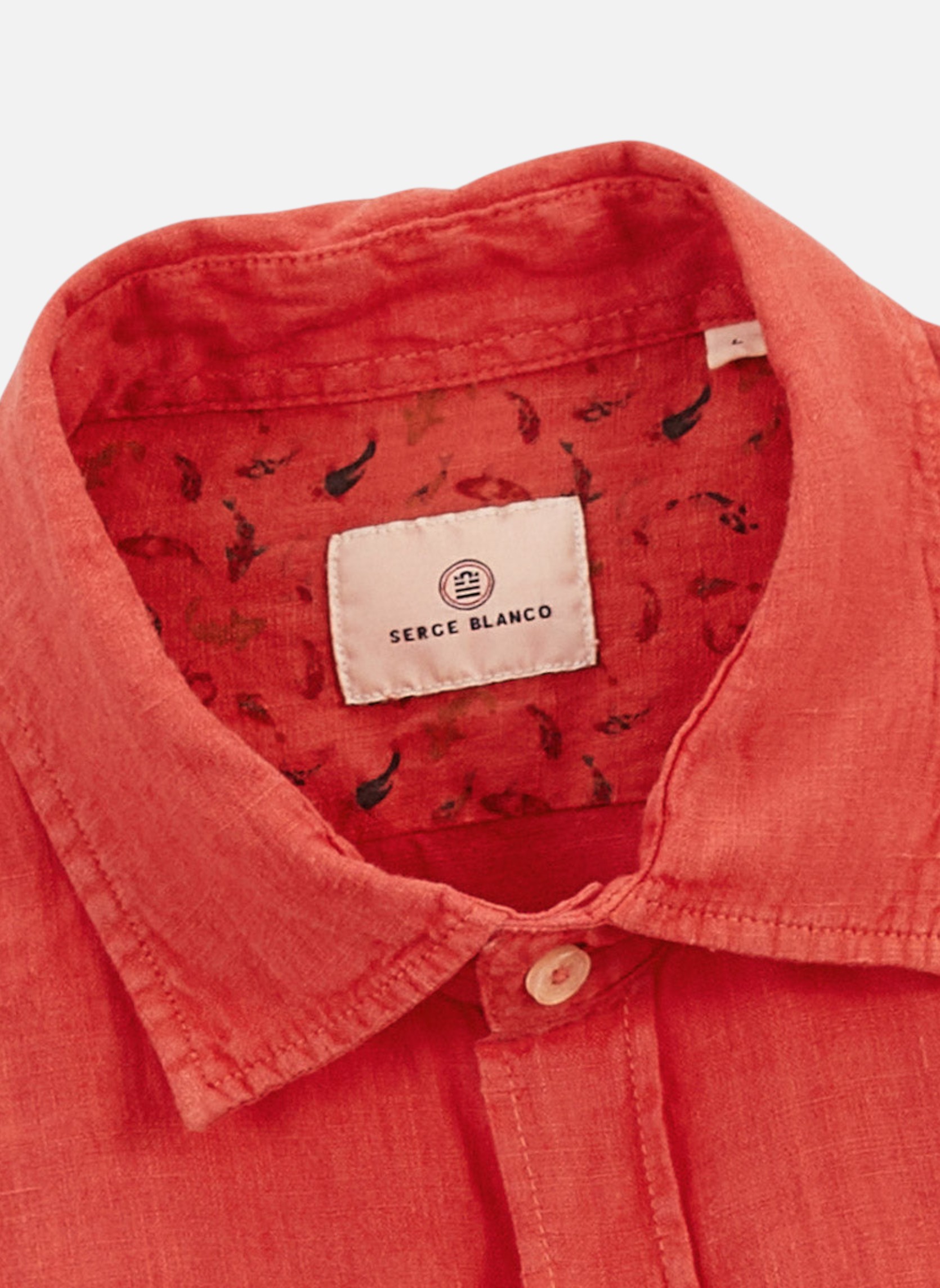 Serge Blanco Chemises Chemise manches longues unie en lin rouge rouille ...