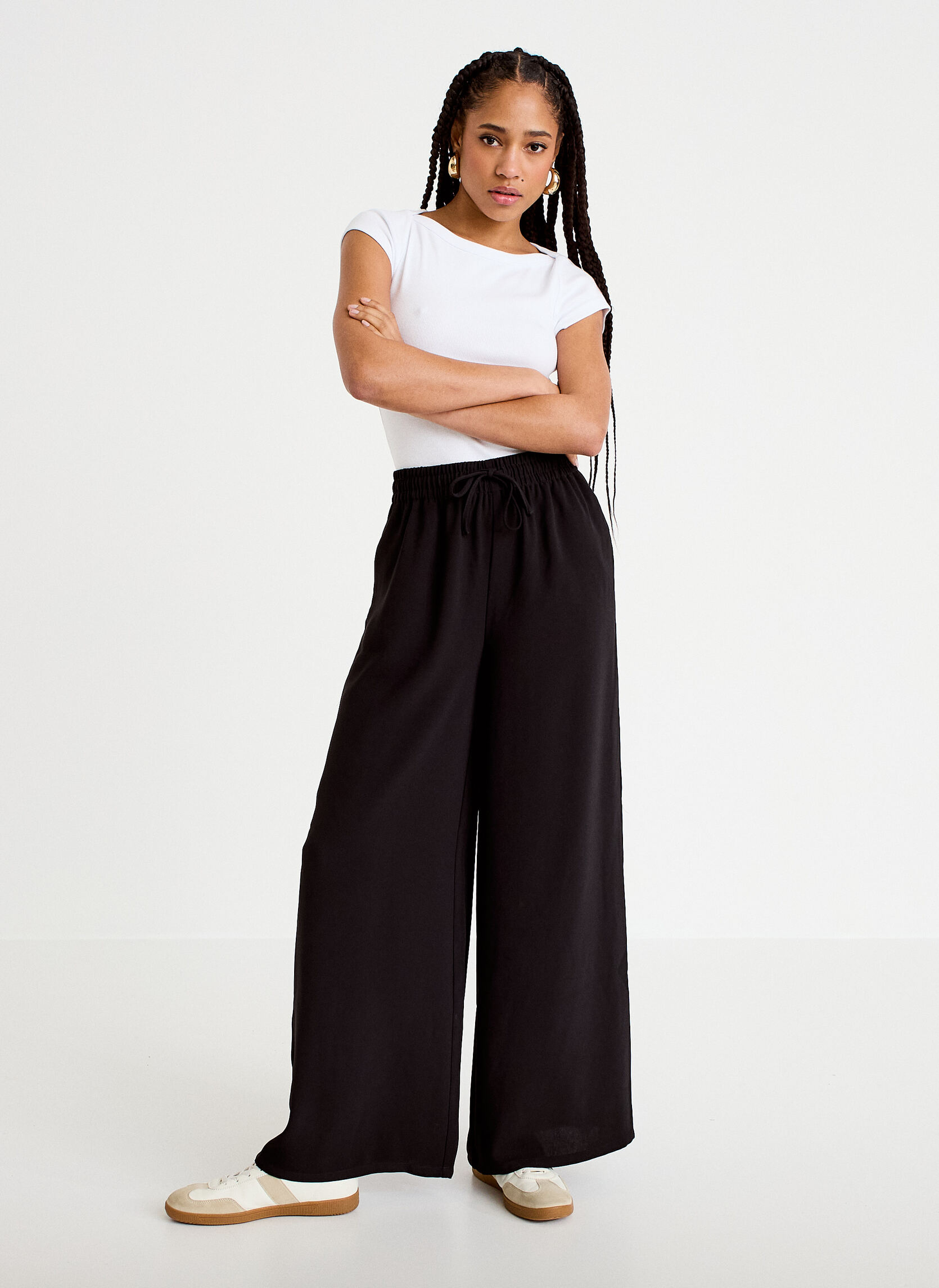 Cache Cache Pantalons droit Pantalons fluides - PALAZZOWIN2 femme noir ...