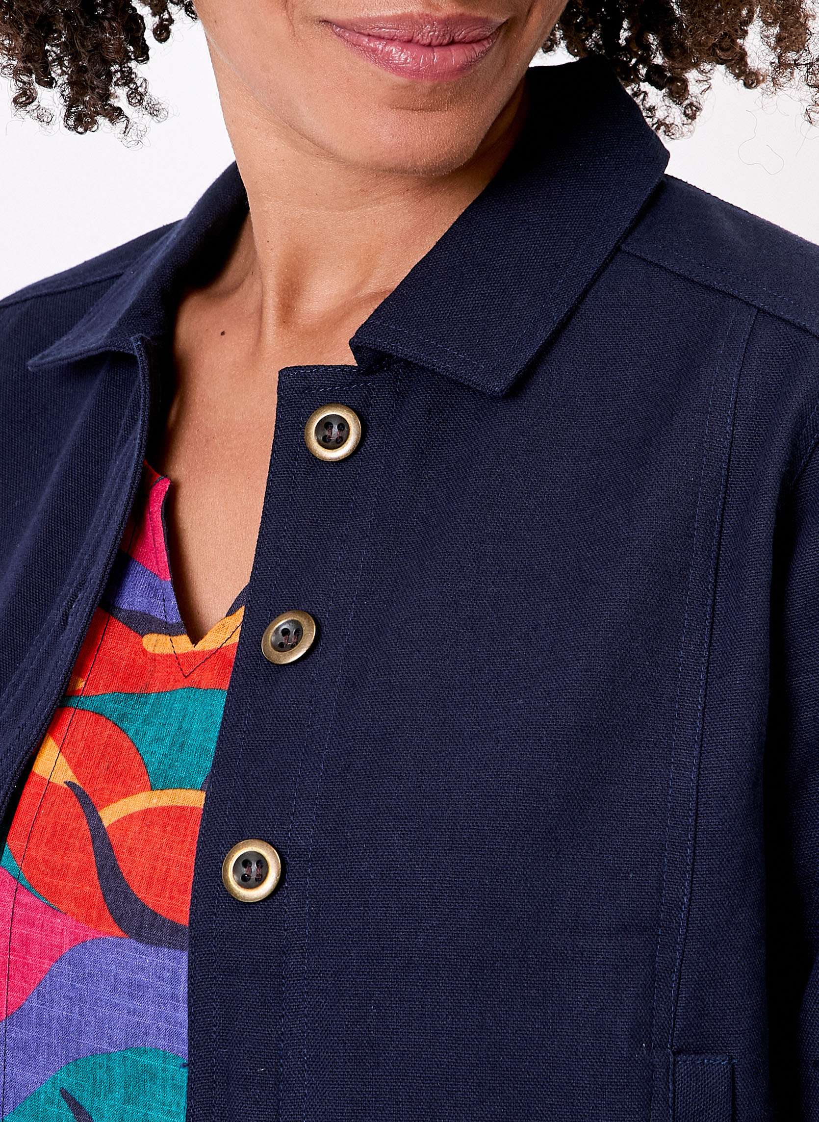 La Fiancée Vestes Veste unie courte en coton bio BLASI femme bleu ...