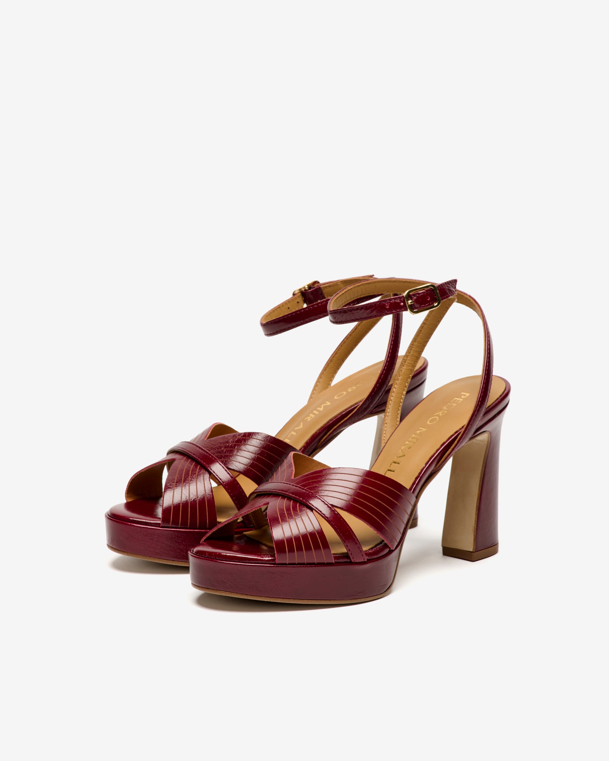 Pedro Miralles Sandales MONTEFIORALLE SANDALES EN CUIR BORDEAUX femme ...