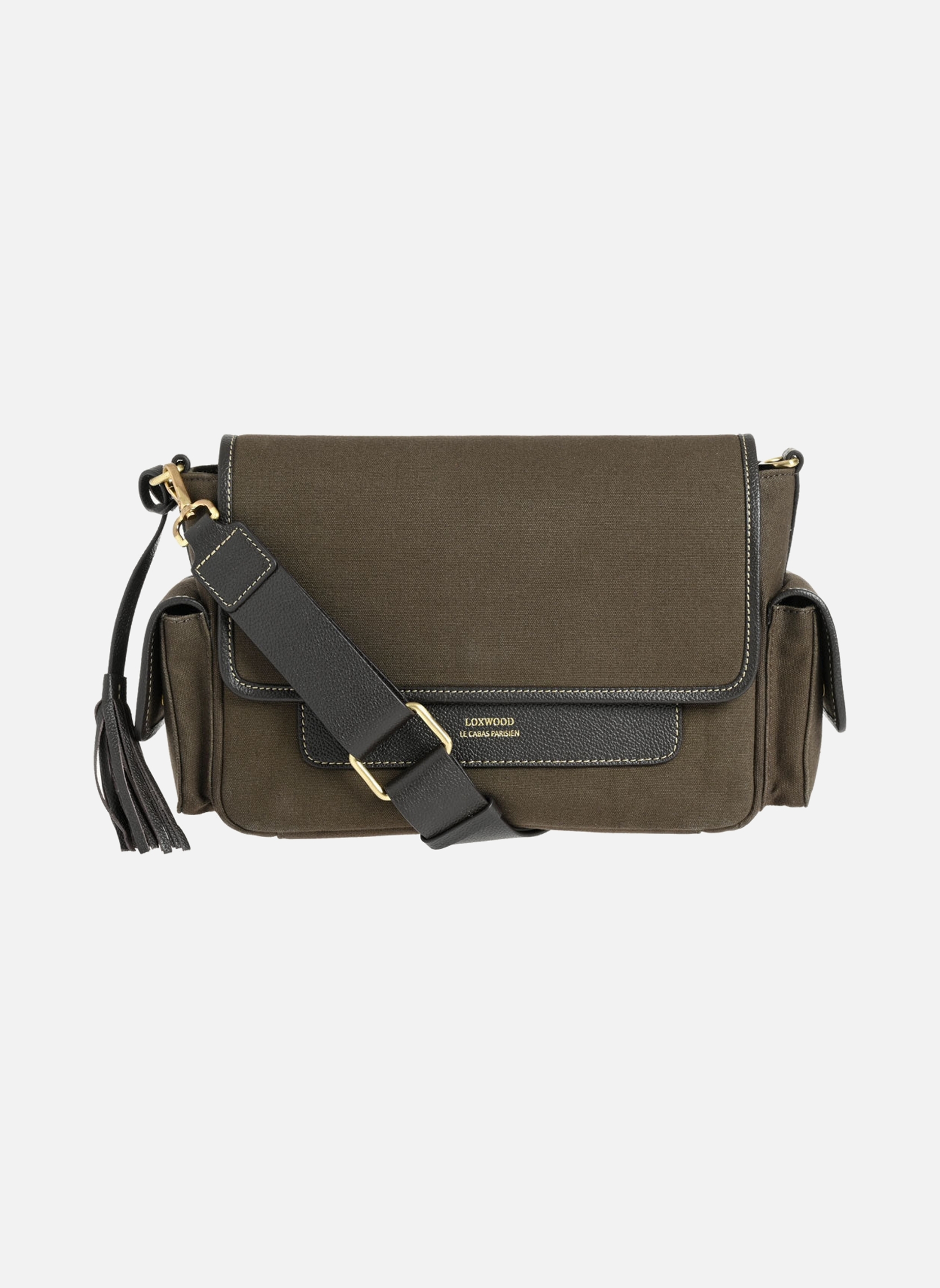 Loxwood Sacs bandoulière ELLIE - Sac besace en toile & cuir - BROWN ...