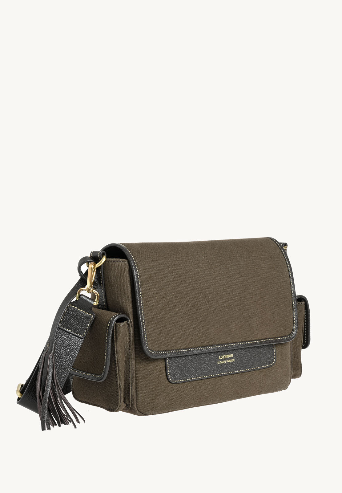 Loxwood Sacs bandoulière ELLIE - Sac besace en toile & cuir - BROWN ...
