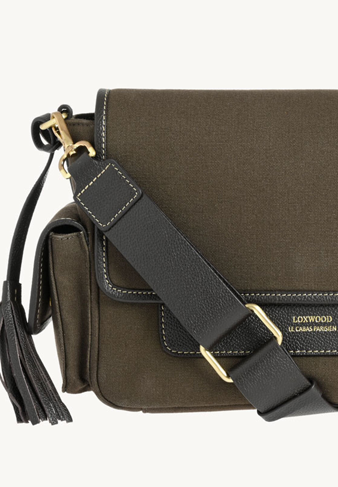 Loxwood Sacs bandoulière ELLIE - Sac besace en toile & cuir - BROWN ...