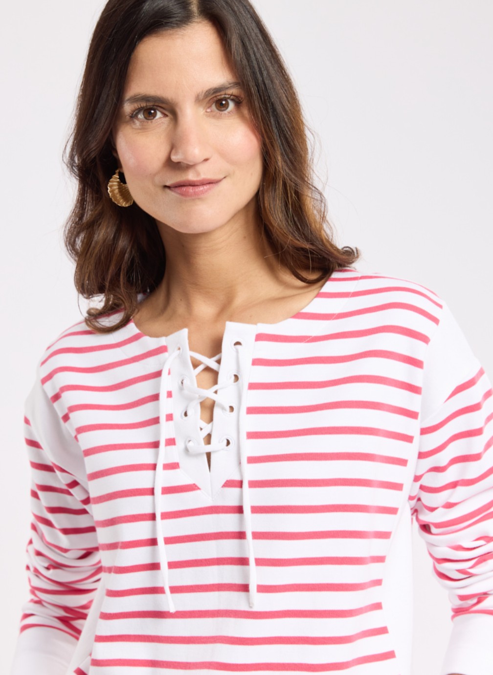 Armor Lux Tee-shirts Marinière 76109 blanc/primerose femme rose ...