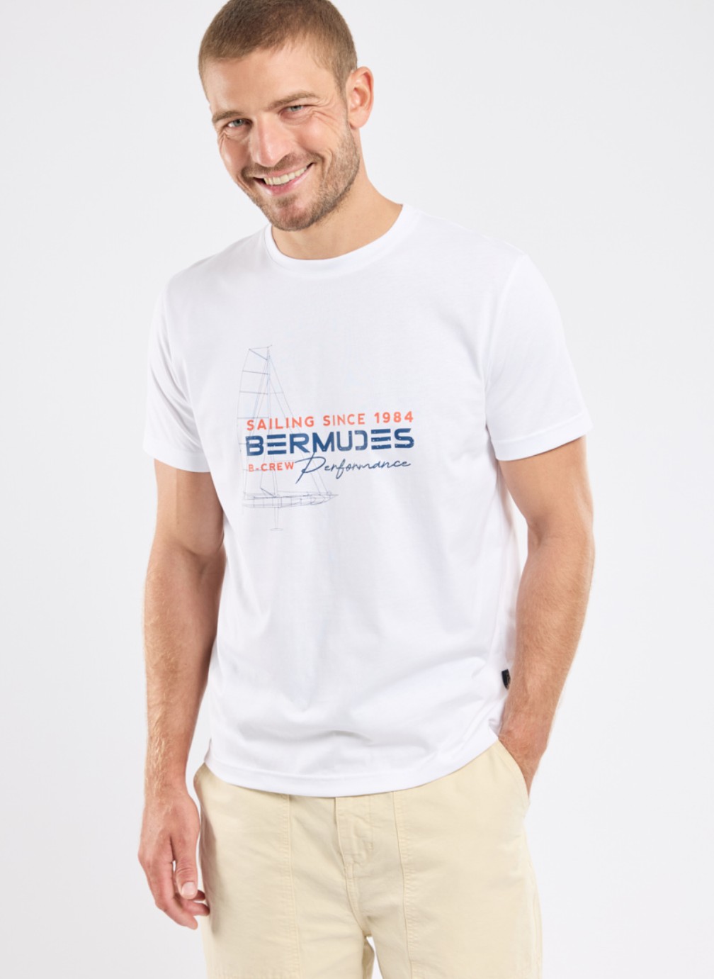 Bermudes Tee-shirts T-shirt Vanier blanc homme blanc | Sarenza France
