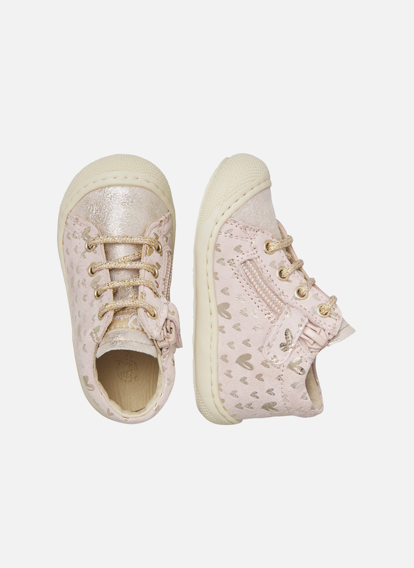 Naturino Baskets basses Sneakers COCOON ZIP Rose poudré-Platine fille ...