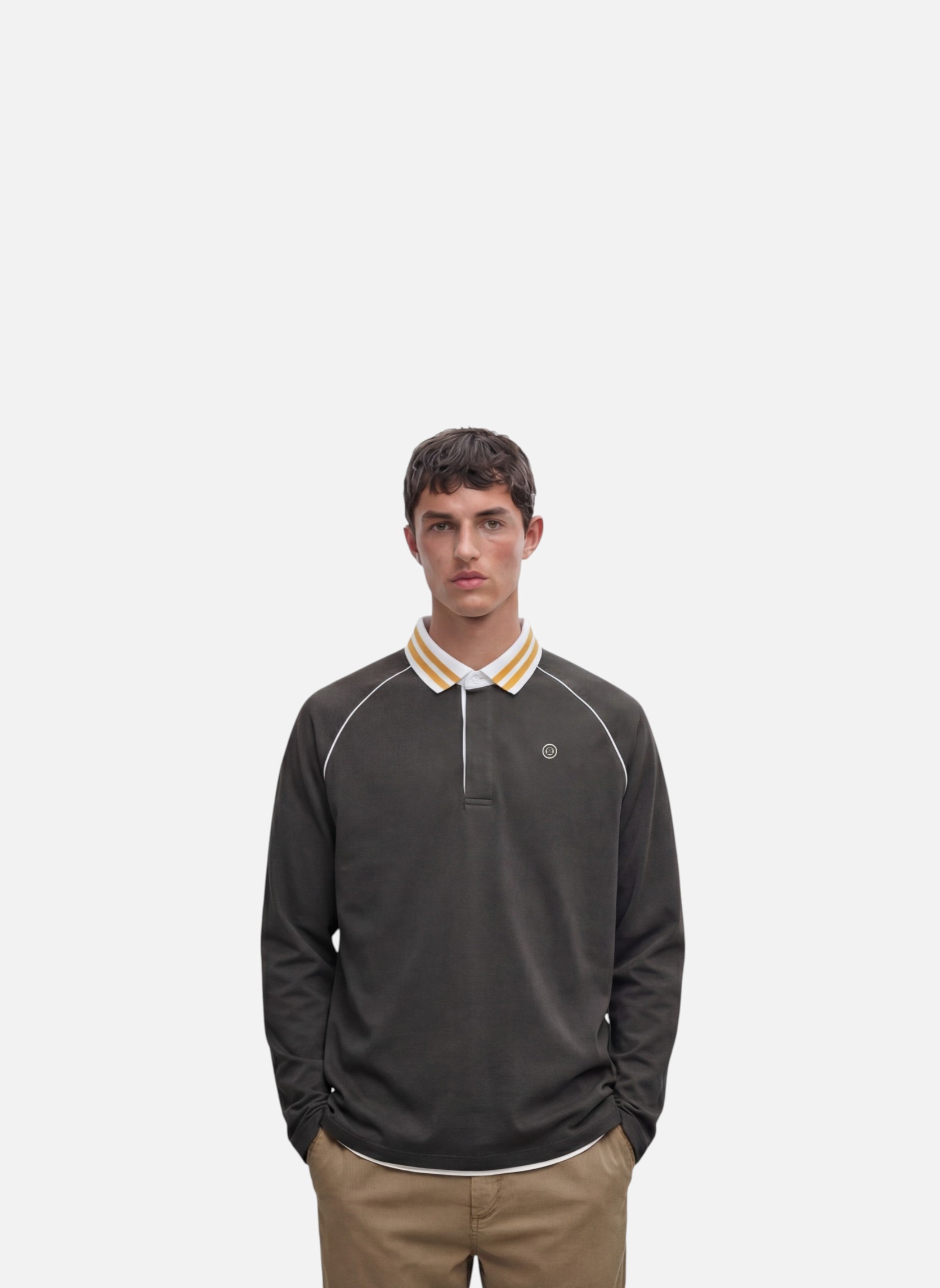 Serge Blanco Polos Polo ML homme gris | Sarenza France