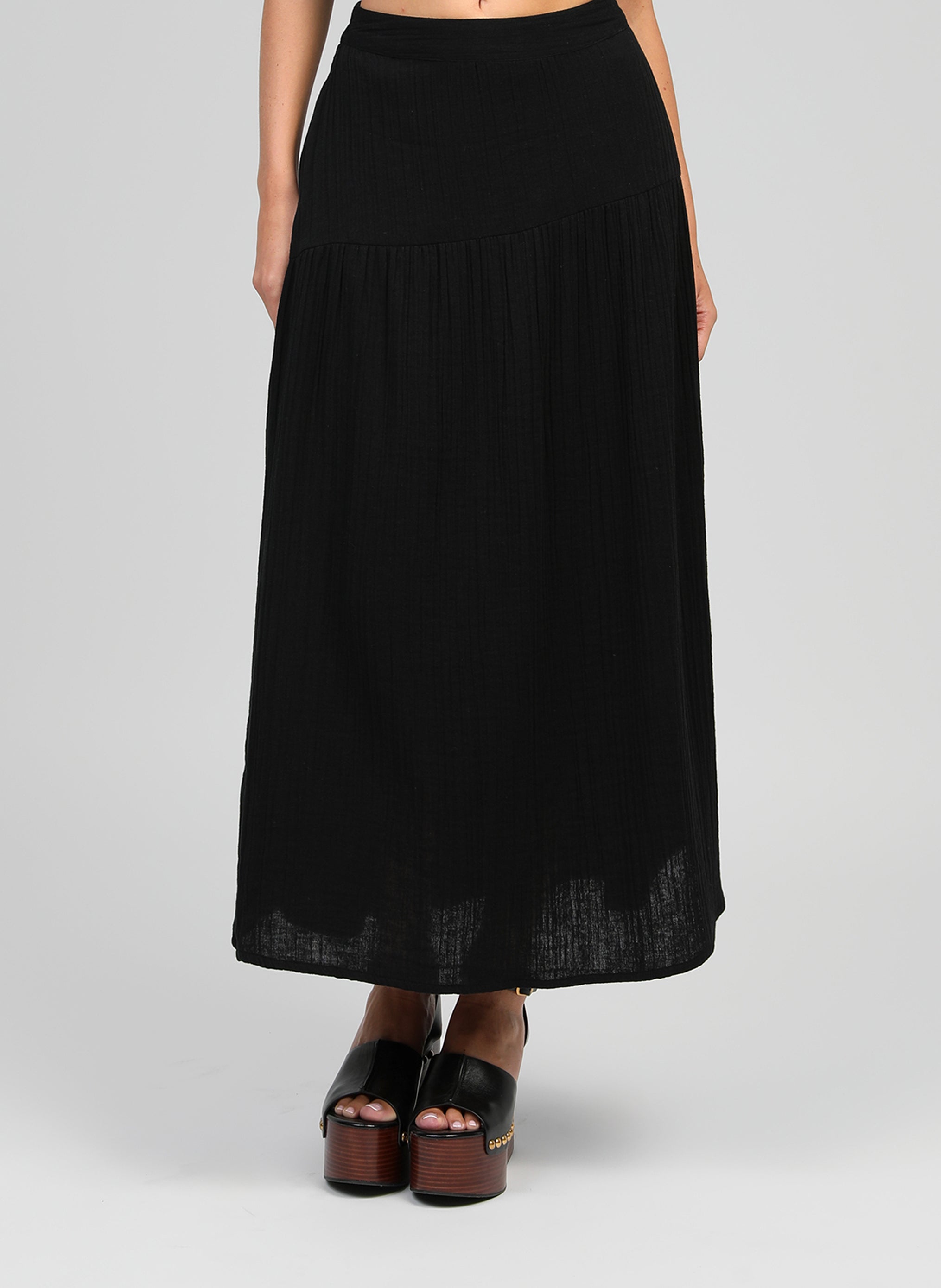An'ge Jupes mi-longues JUPE MIDI RITHA noir femme noir | Sarenza France