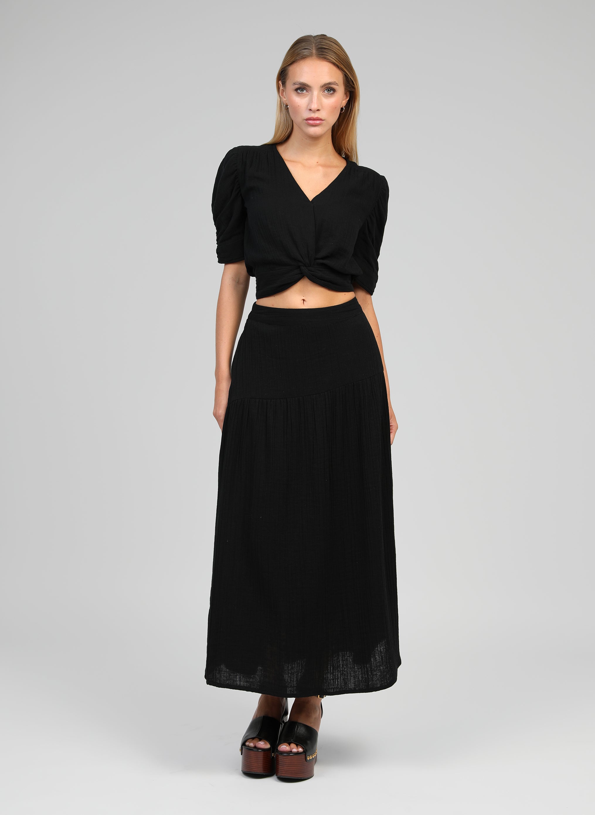 An'ge Jupes mi-longues JUPE MIDI RITHA noir femme noir | Sarenza France