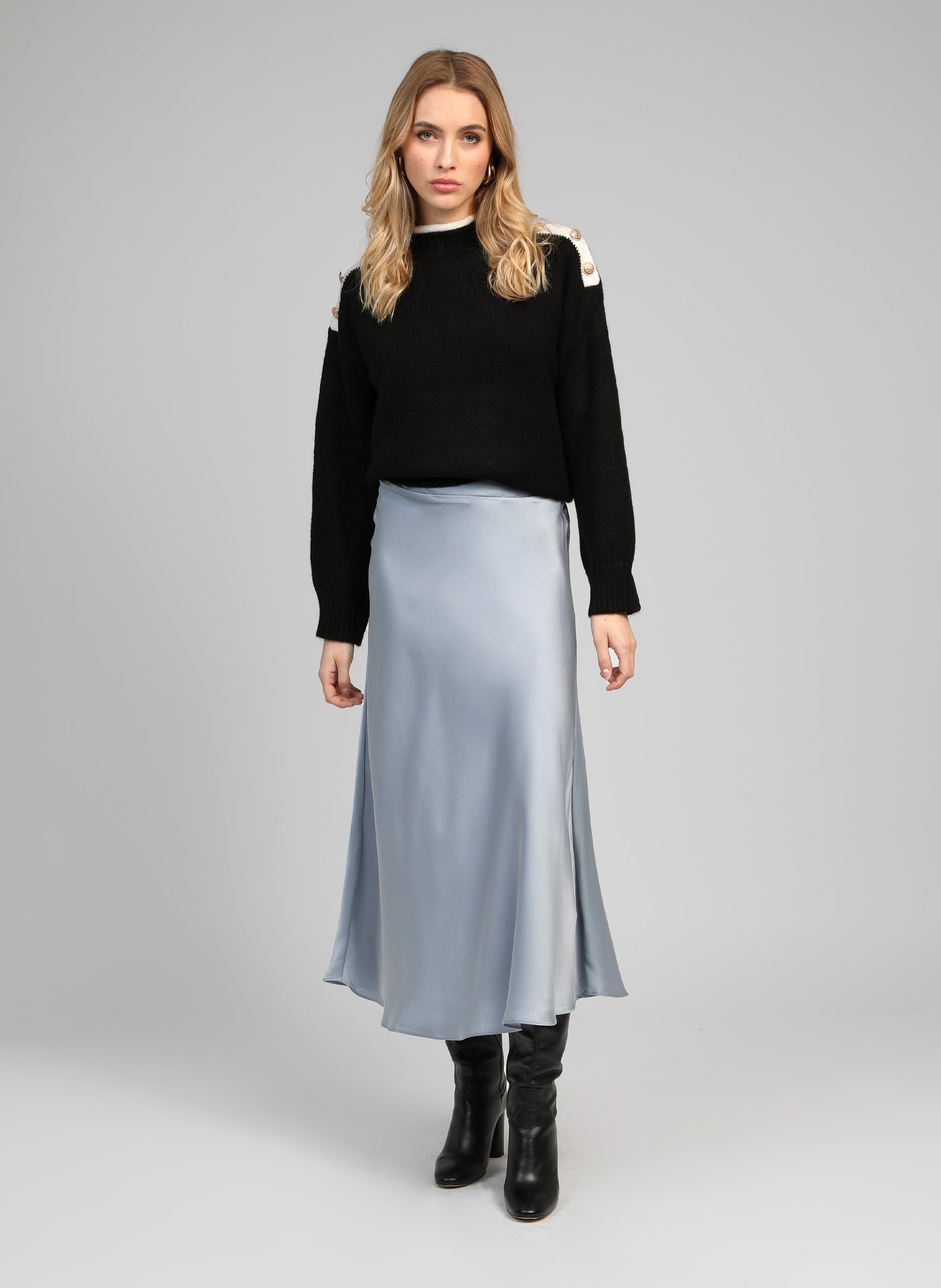 An'ge Jupes mi-longues JUPE LONGUE JAKIA ciel femme bleu | Sarenza France