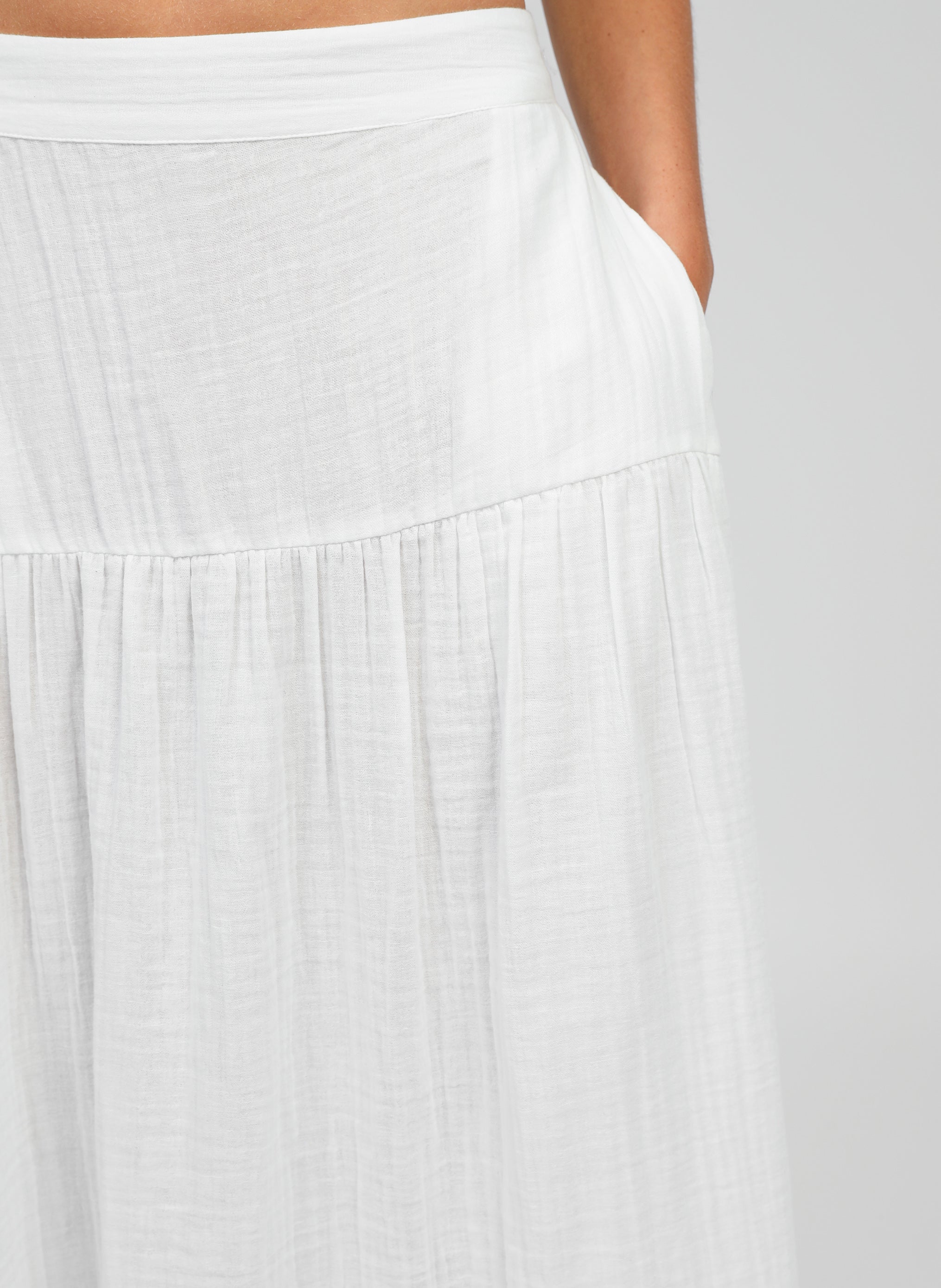An'ge Jupes mi-longues JUPE MIDI RITHA blanc cassé femme blanc ...
