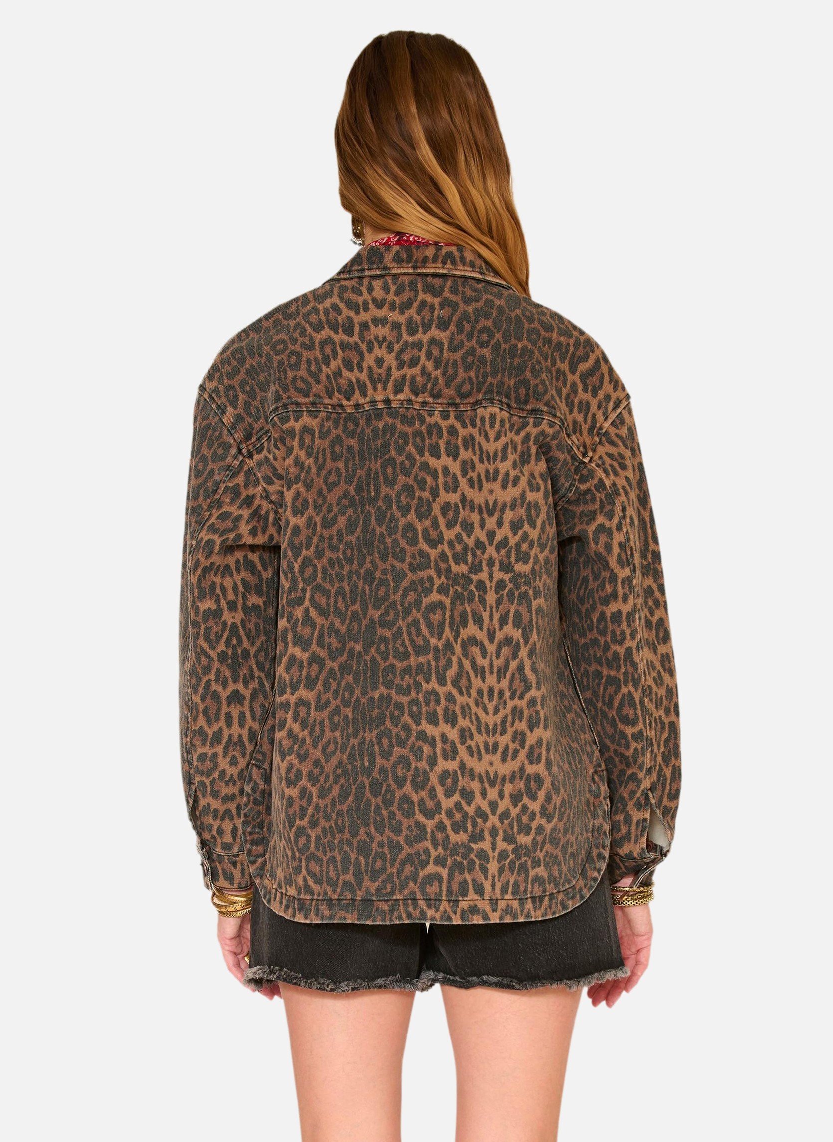 MKT Studio Vestes Veste Venutia Leopard Print Choco femme marron ...
