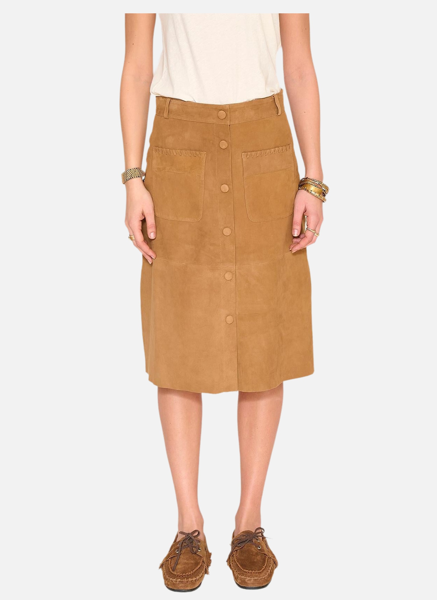 MKT Studio Jupes mi-longues Jupe Jovane Nuts femme marron | Sarenza France