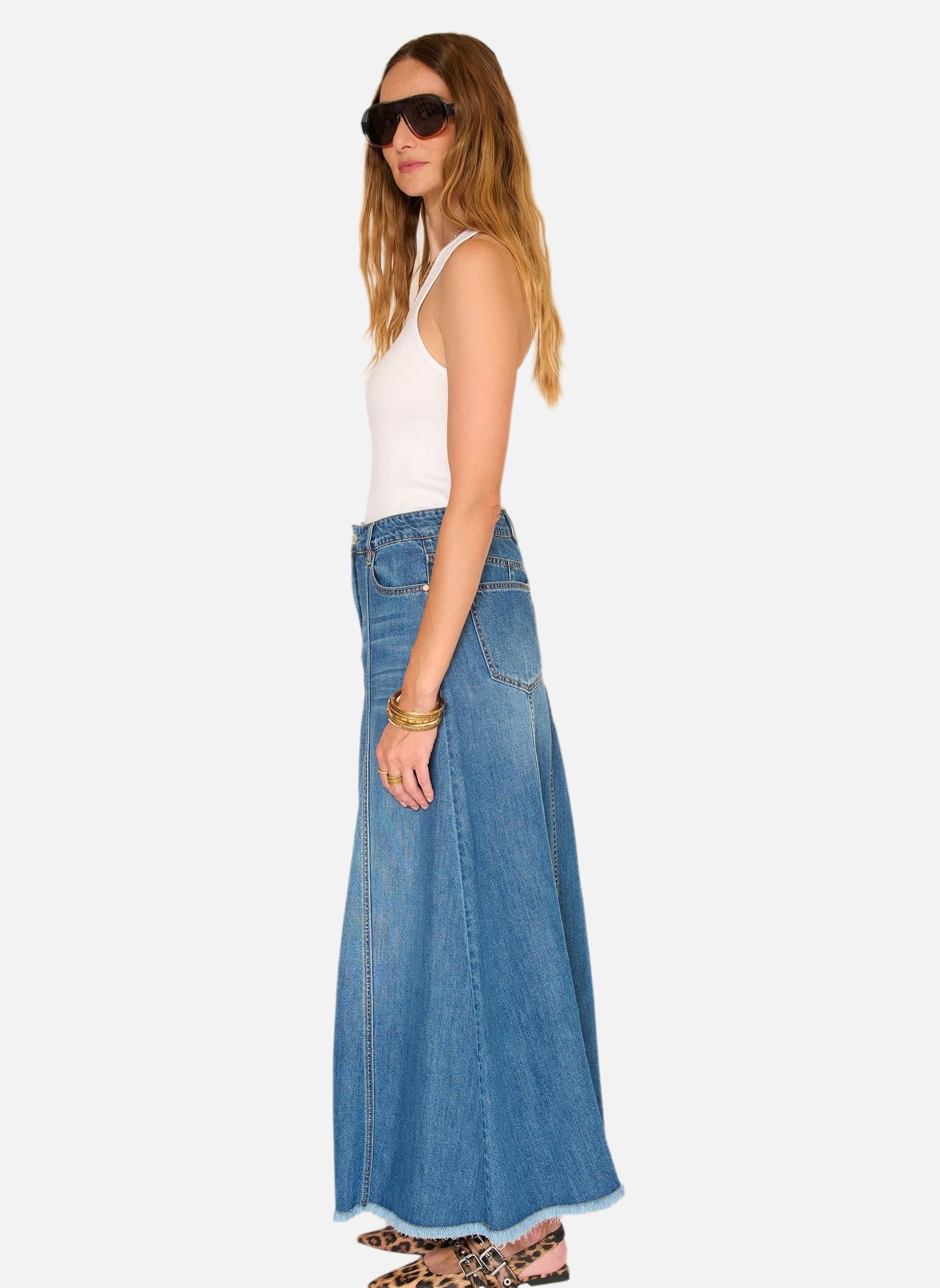 MKT Studio Jupes mi-longues Jupe Juliana Shibuya Blue Pistols Wash ...