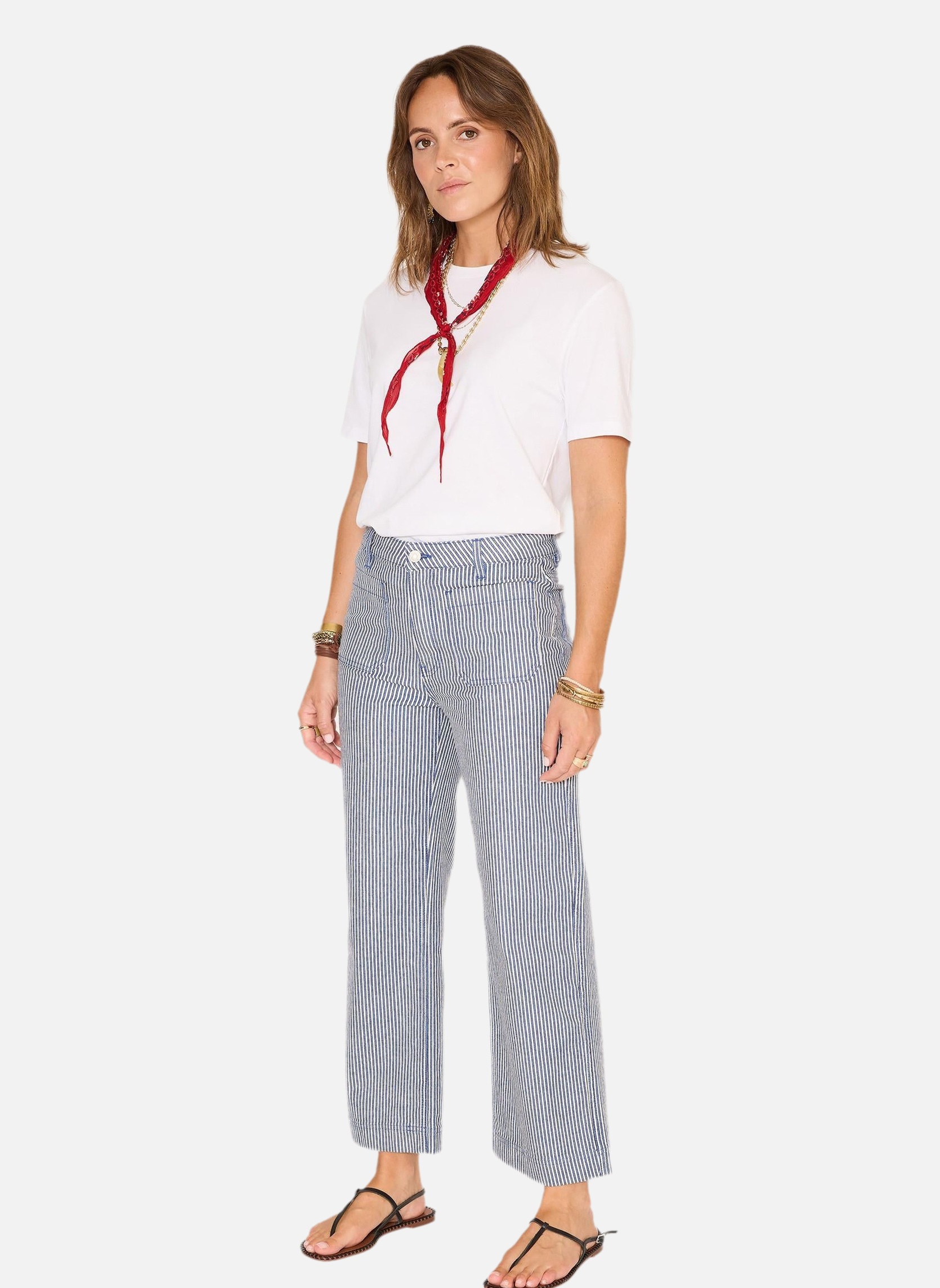 MKT Studio Jeans droit Jean The Frida Portofino Stripes Blue femme bleu ...
