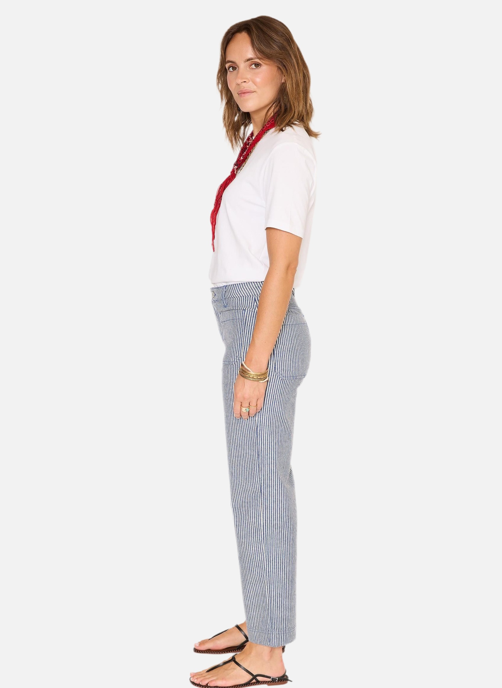 MKT Studio Jeans droit Jean The Frida Portofino Stripes Blue femme bleu ...