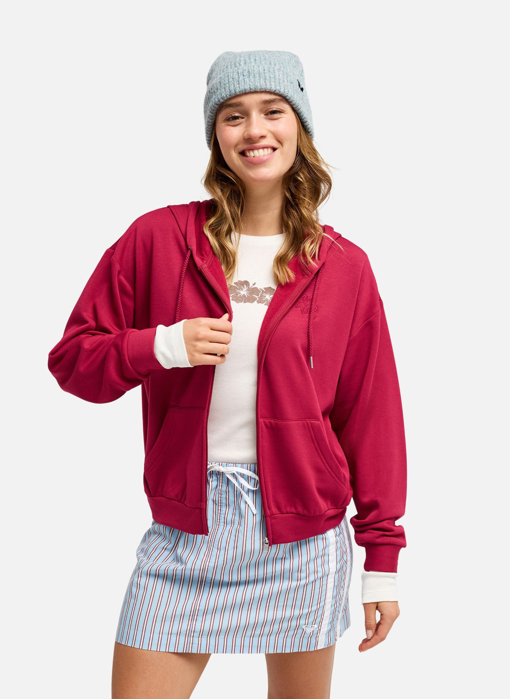 Roxy Sweats à capuche Surfing By Daylight femme rouge | Sarenza France