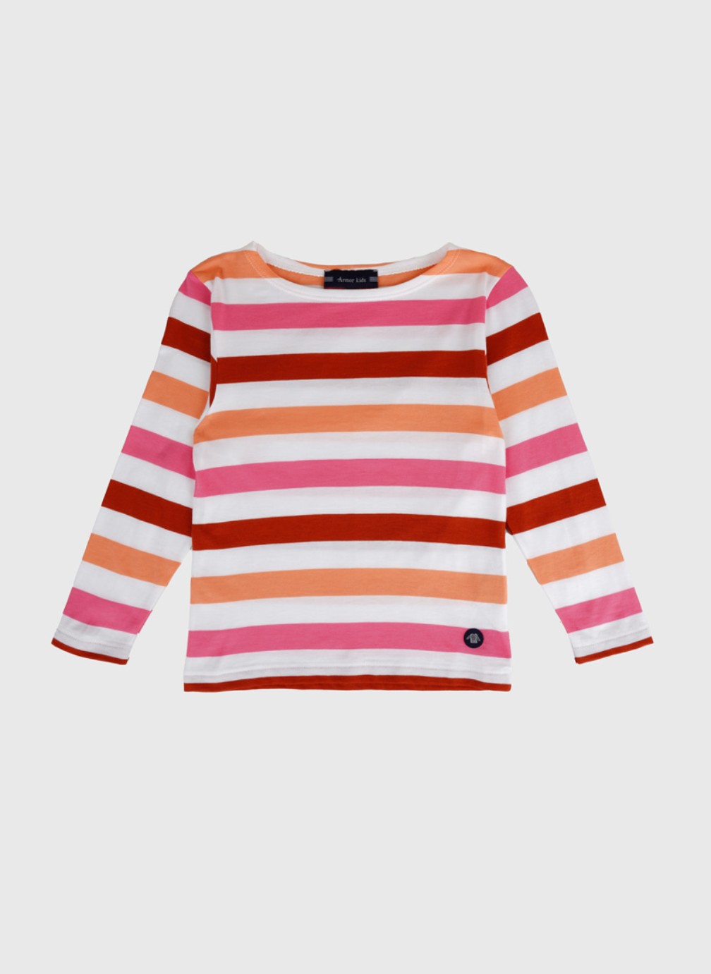 Armor Lux Tee-shirts Marinière Kids blanc/petunia/ketchup/dese fille ...