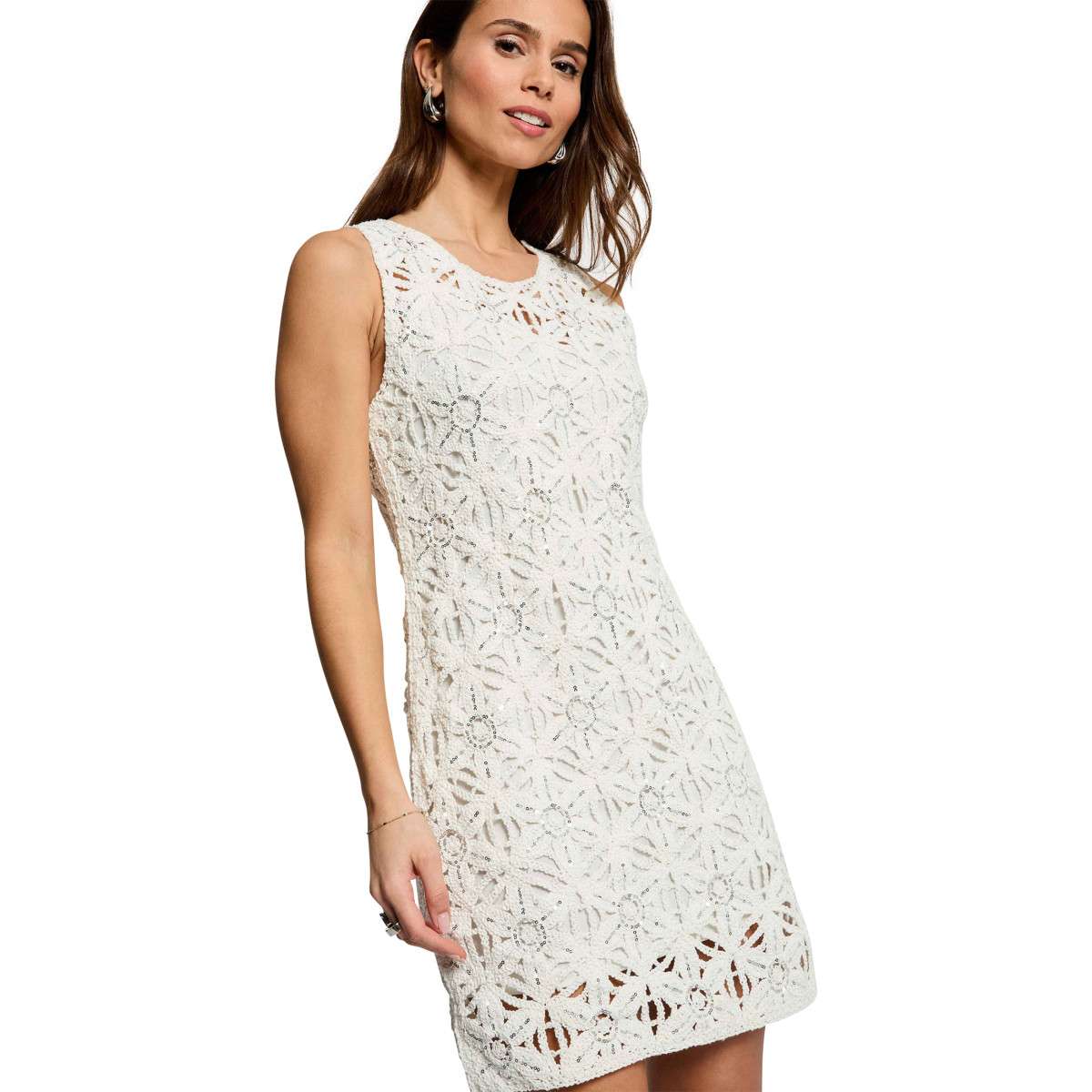 Morgan Robes Robe courte droite - 261-Rmbal femme blanc | Sarenza France