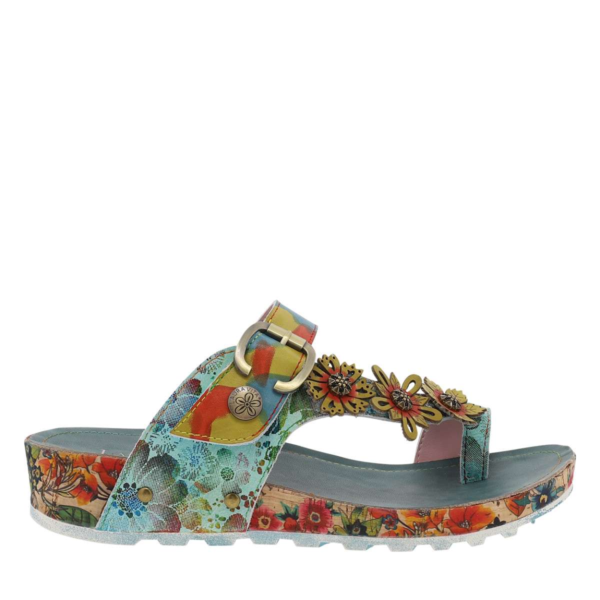 Laura Vita Mules Mules cuir talon plat femme bleu | Sarenza France