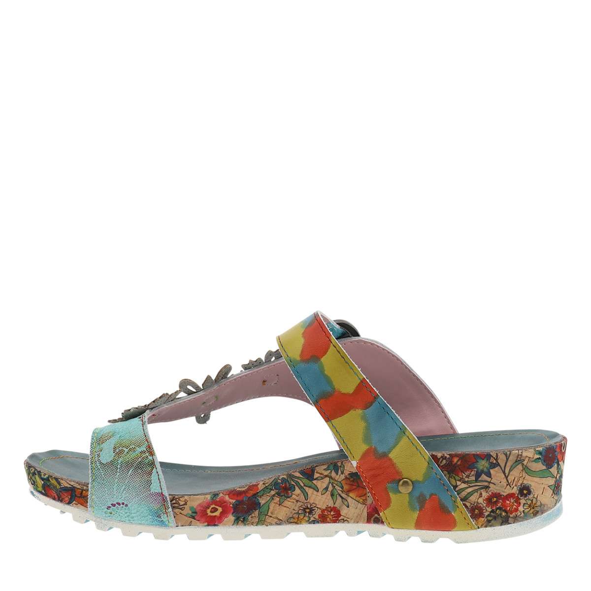 Laura Vita Mules Mules cuir talon plat femme bleu | Sarenza France
