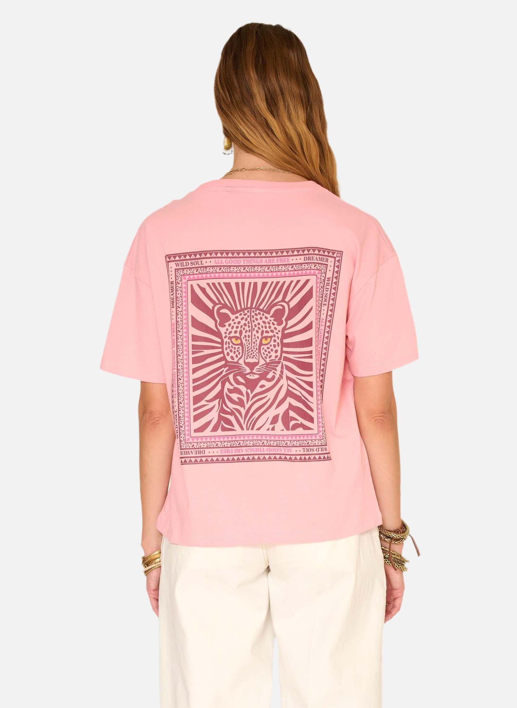 MKT Studio Tee-shirts Tee shirt Tigrou Natural femme rose | Sarenza France