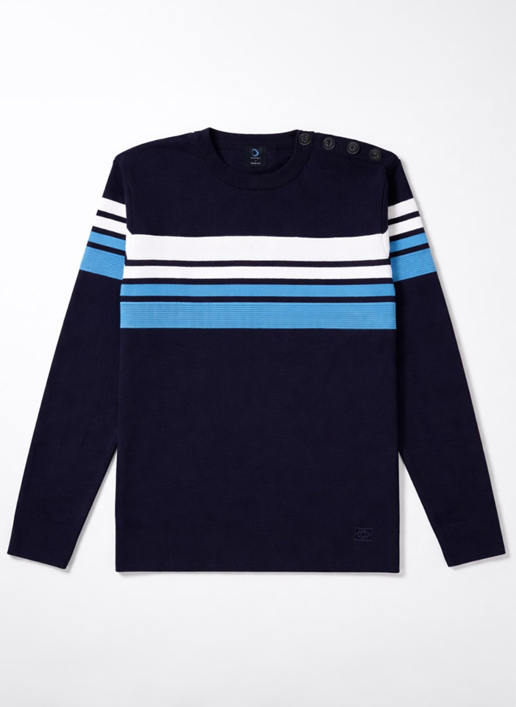 Armor Lux Pulls Pull 39963 marine deep/waterfall/blan homme bleu ...