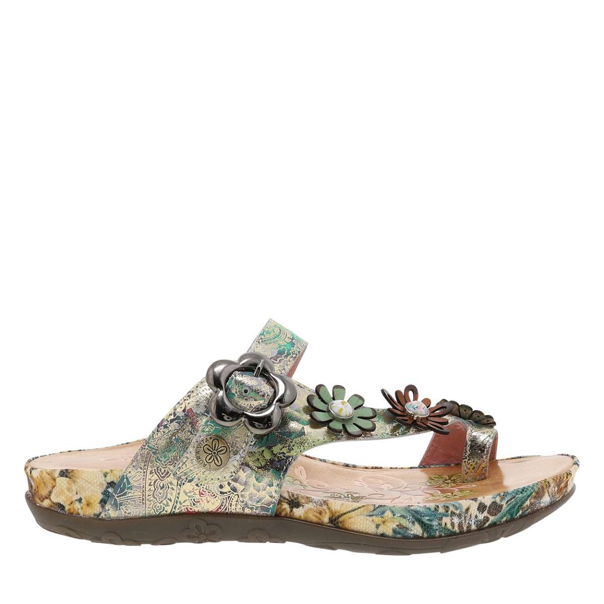Laura Vita Mules Mules cuir talon plat femme beige | Sarenza France