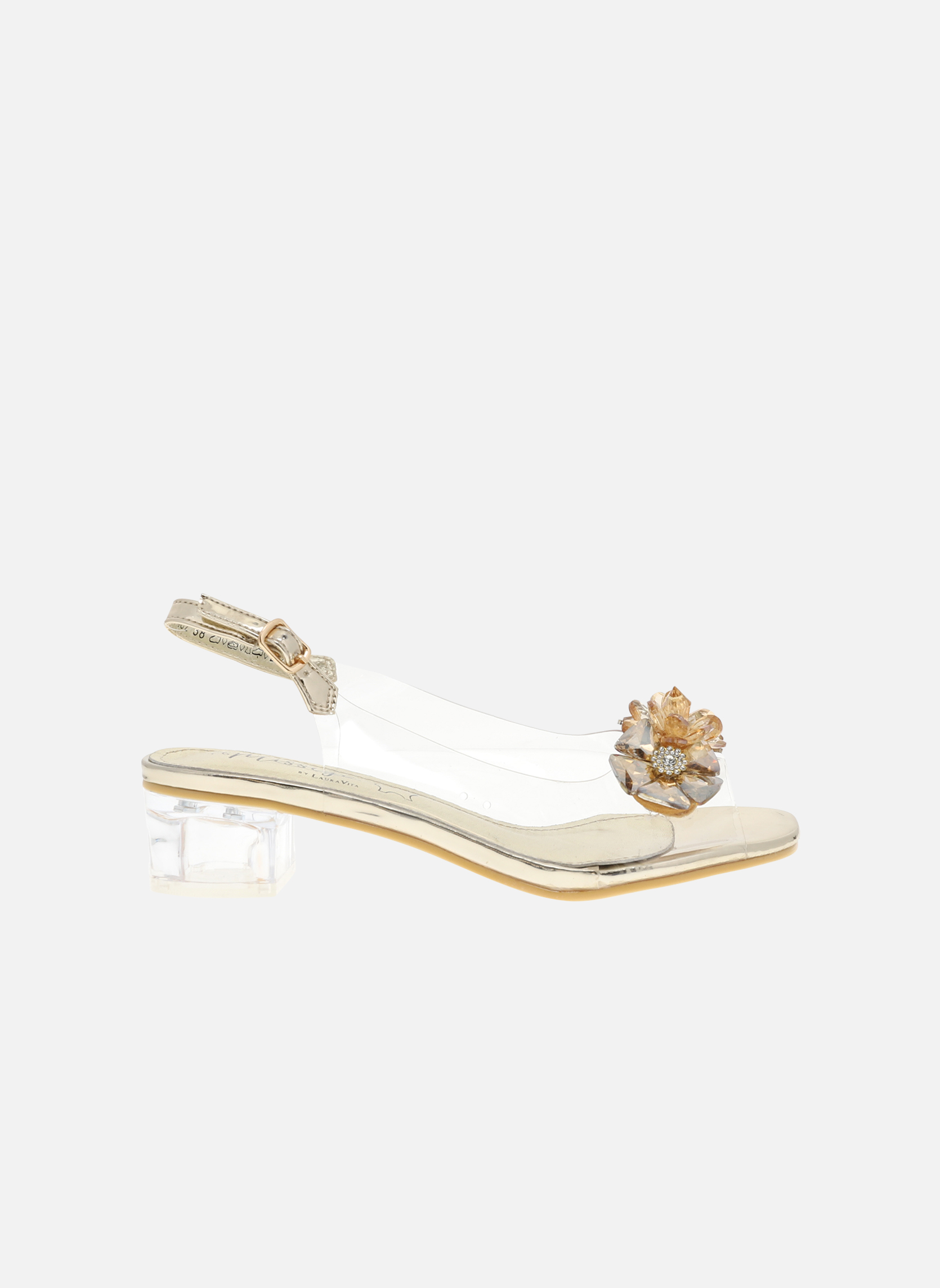 Laura Vita Sandales Nu-pieds talon décroché bas femme jaune | Sarenza ...