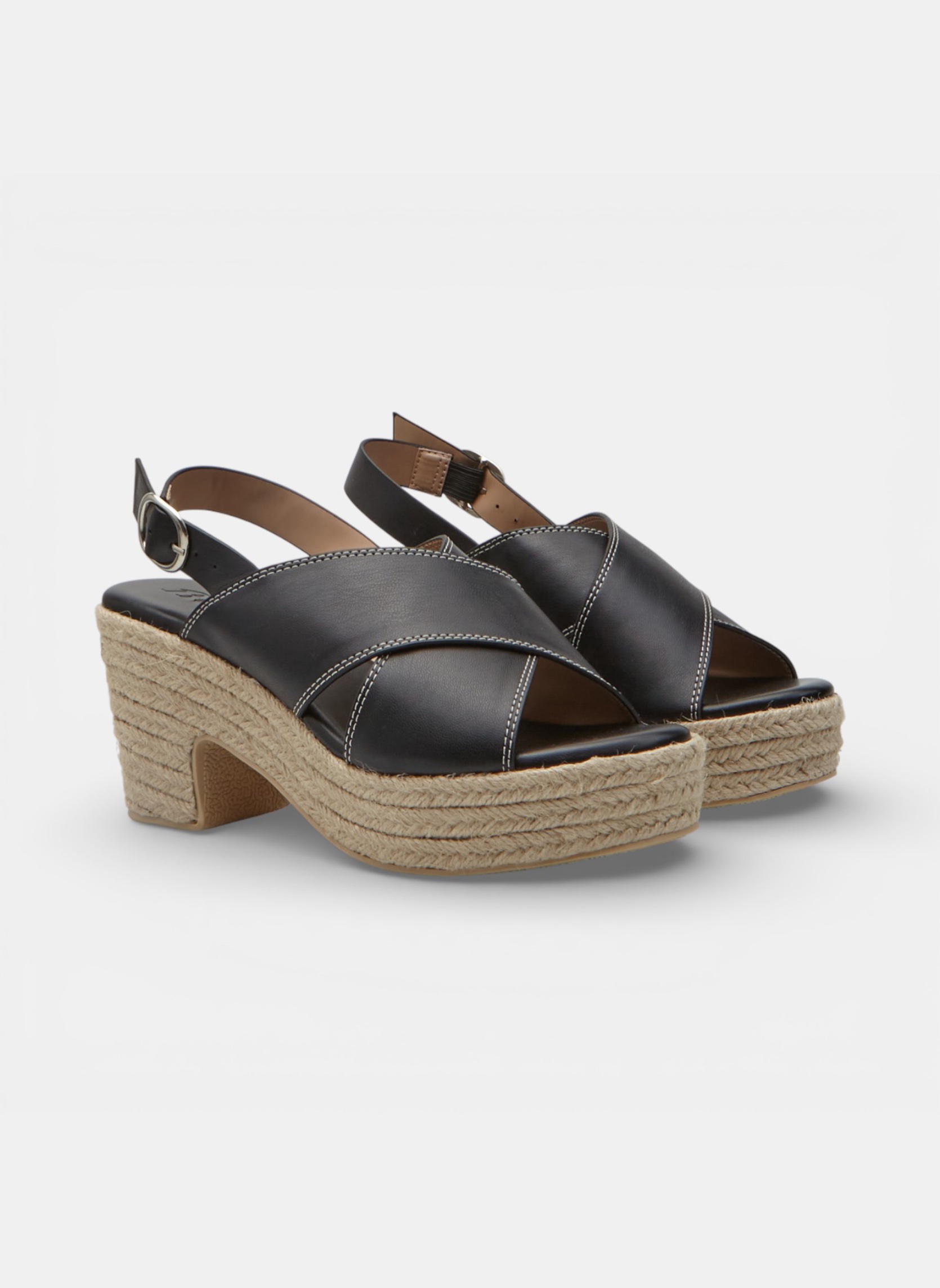 Bata Escarpins Sandale femme à semelle compensée avec bride réglable ...