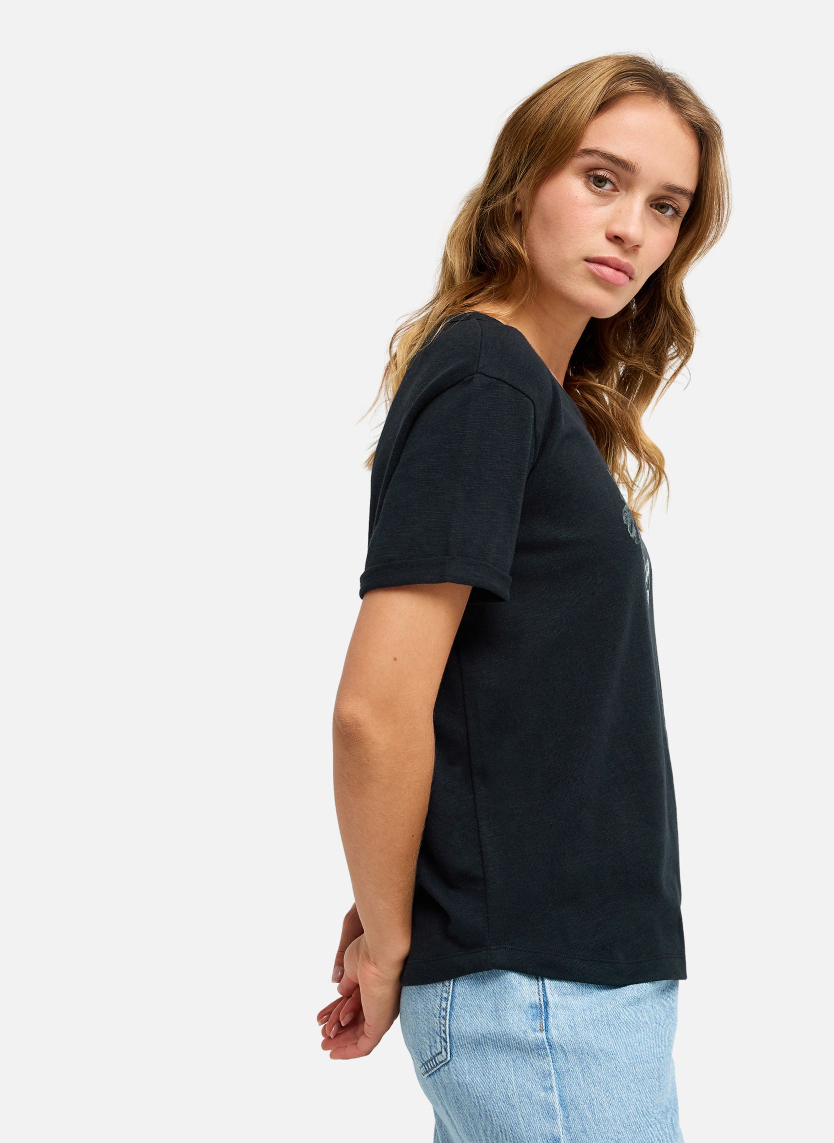 Roxy Tee-shirts Oceanwave Regular Slub femme noir | Sarenza France