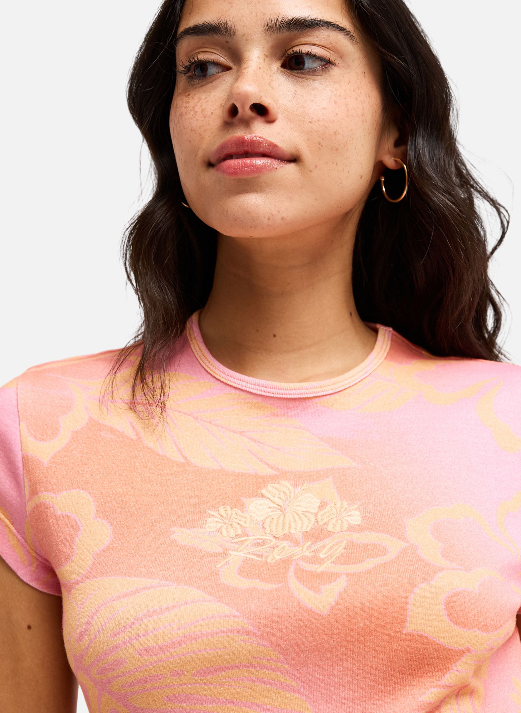 Roxy Tee-shirts Lady Popi Hibi femme rose | Sarenza France